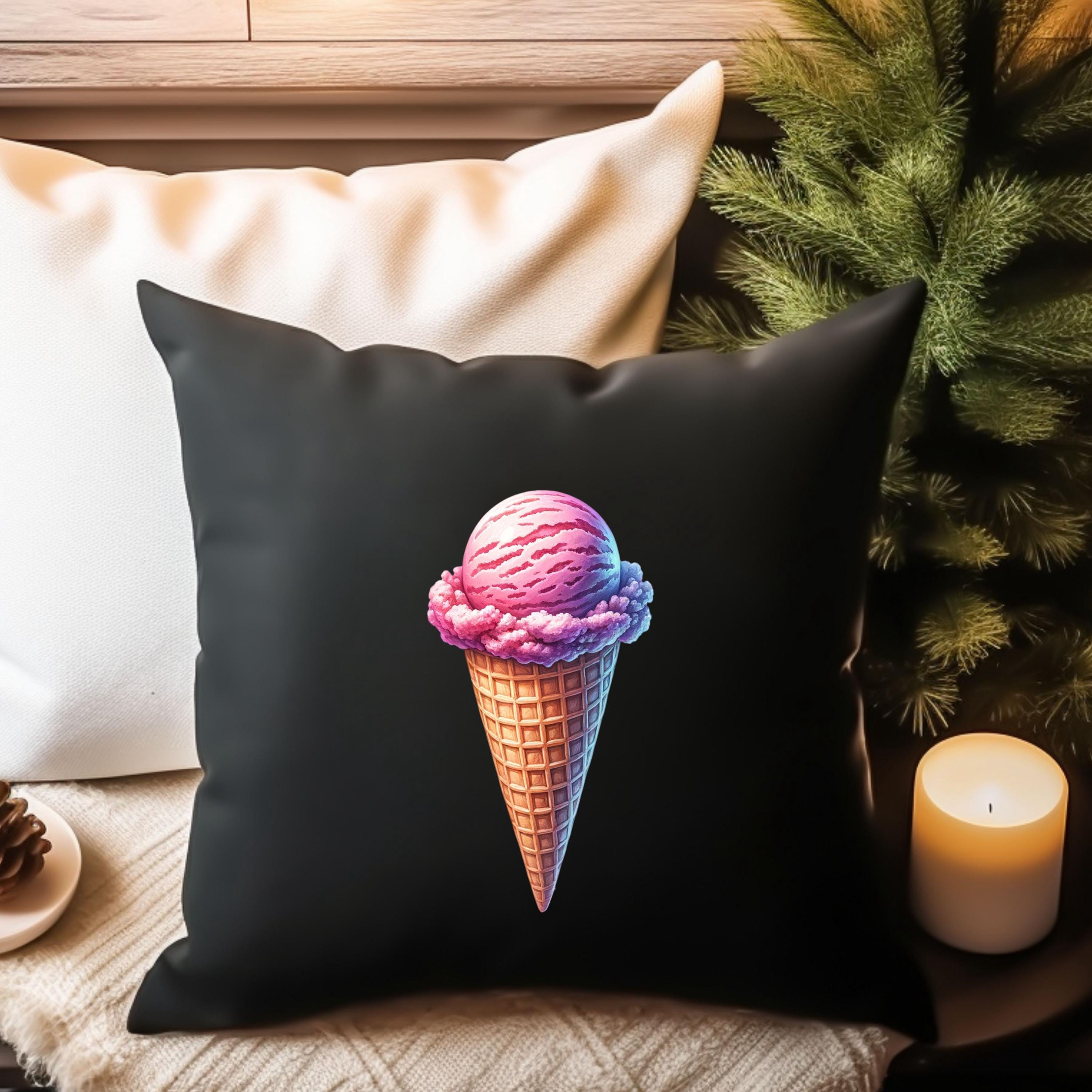Pink Ice Cream in Cone PNG, Instant Download, Clipart, Ice Cream Cone ...