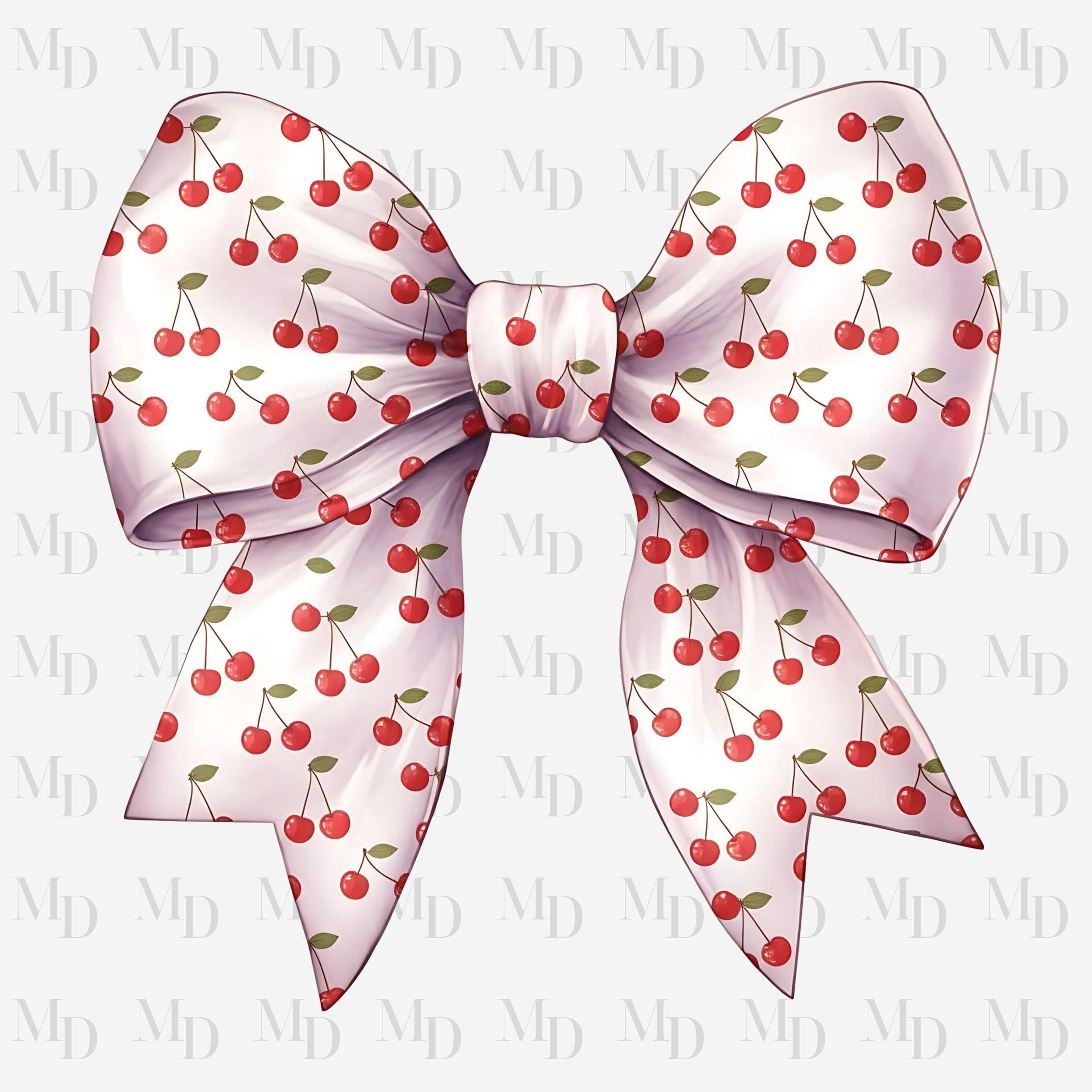 Cherry Bow PNG, Sublimation, Digital Download, Clipart, Coquette Design ...