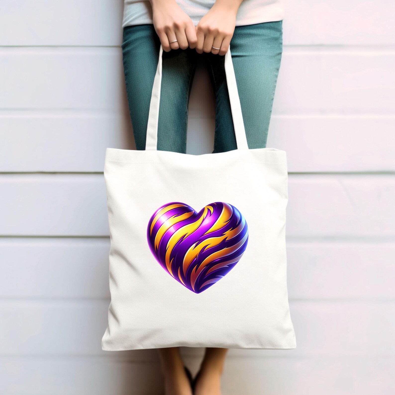 Purple and Yellow Tiger Stripe Heart PNG, Instant Download, School ...
