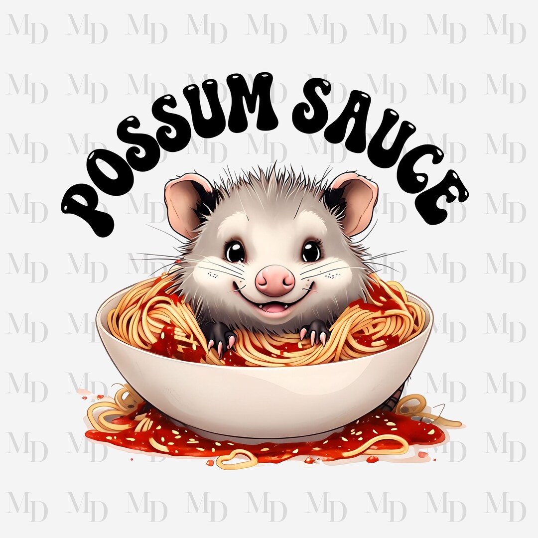 Funny Possum PNG, Possum Sauce, Opossum Sitting in A Bowl of Spaghettis ...