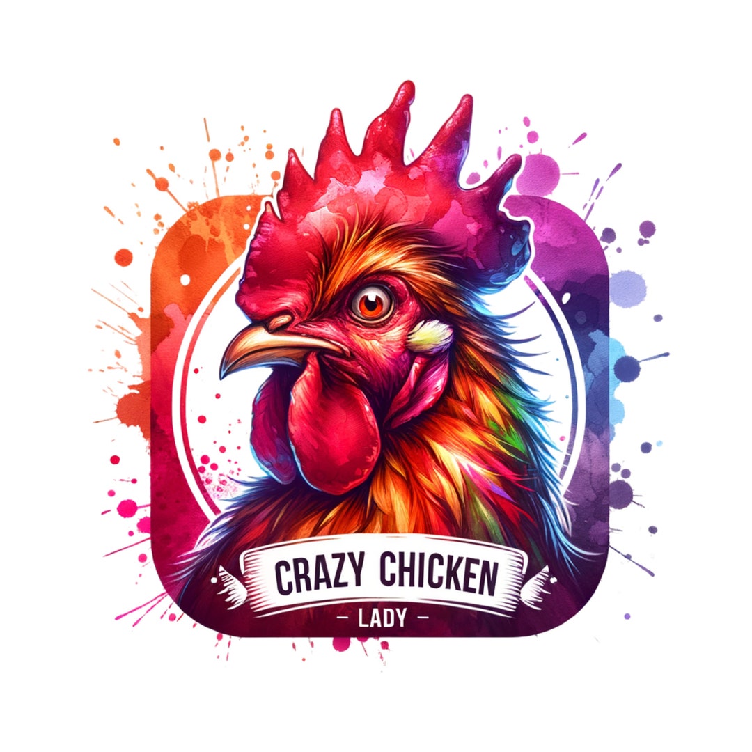 Crazy Chicken Lady PNG, Clipart - Etsy