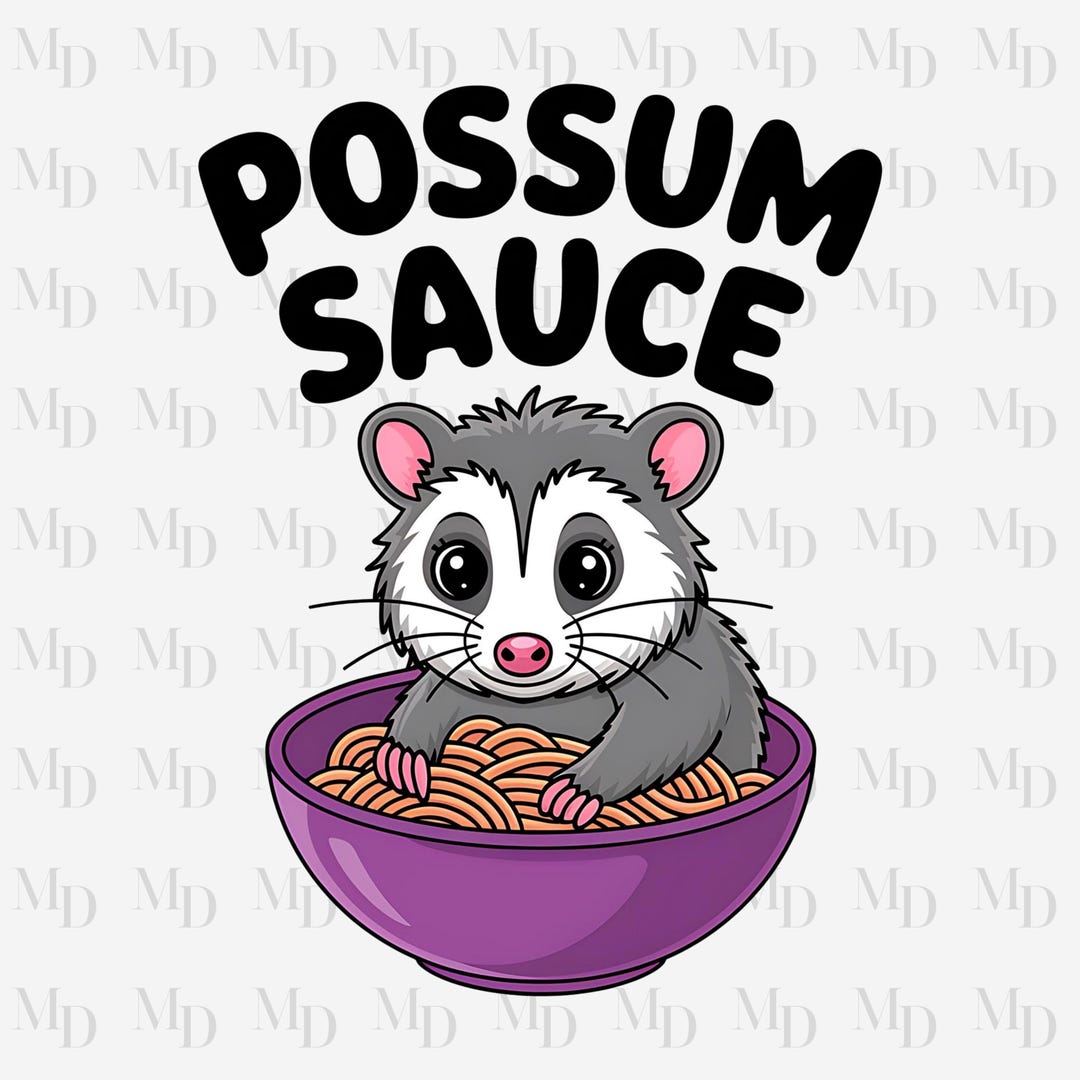 Funny Possum PNG, Possum Sauce, Opossum Sitting in A Bowl of Spaghettis ...