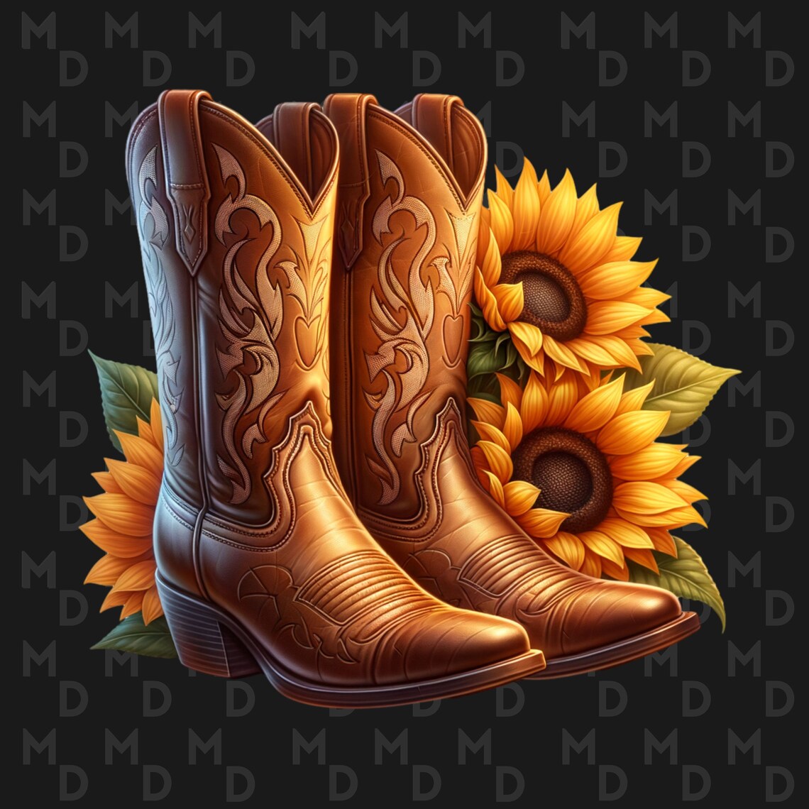 Sunflower Cowgirl Boots PNG, Sunflower Clipart Instant Download ...