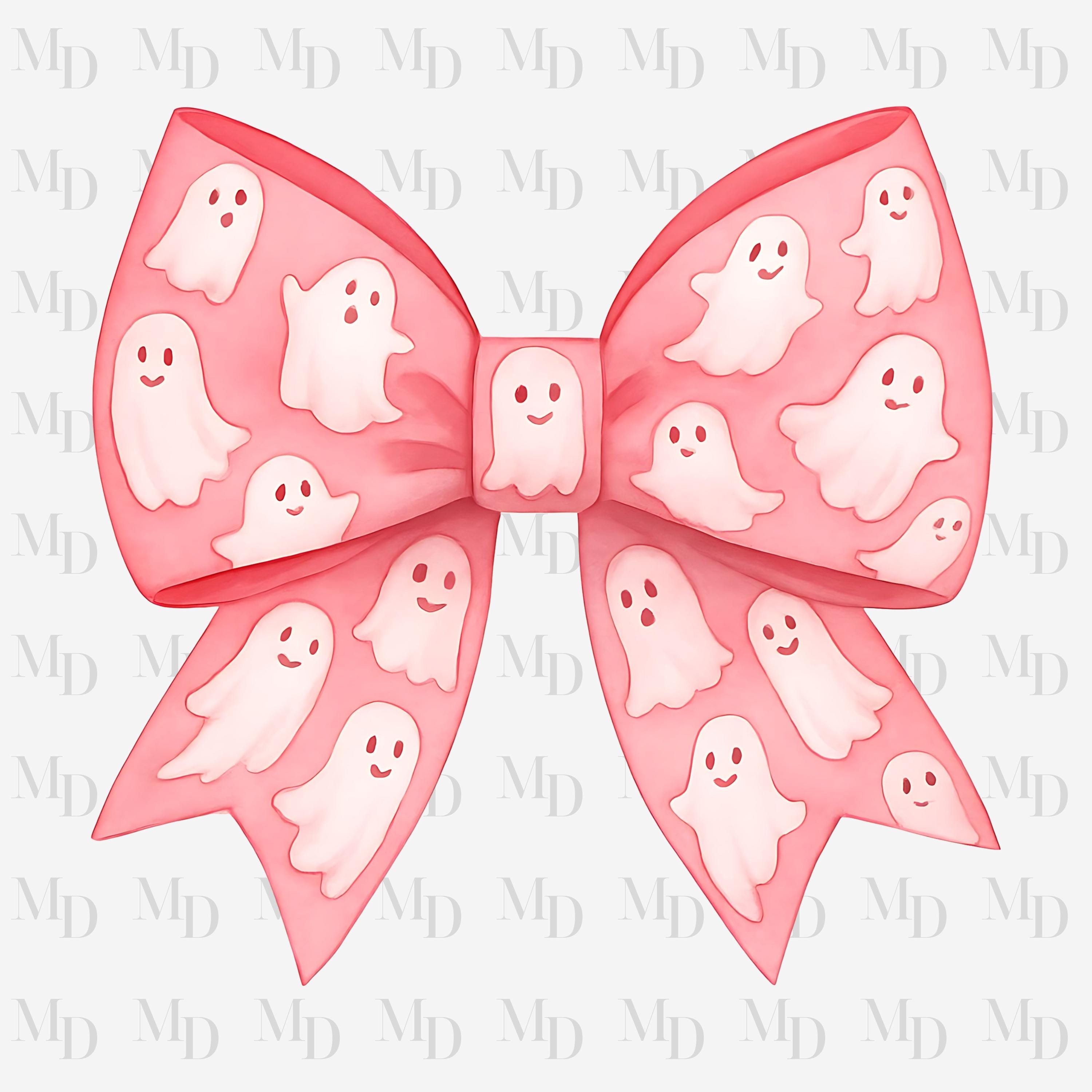 Pink Ghost Bow PNG, Halloween, Instant Download, Clipart, Coquette ...