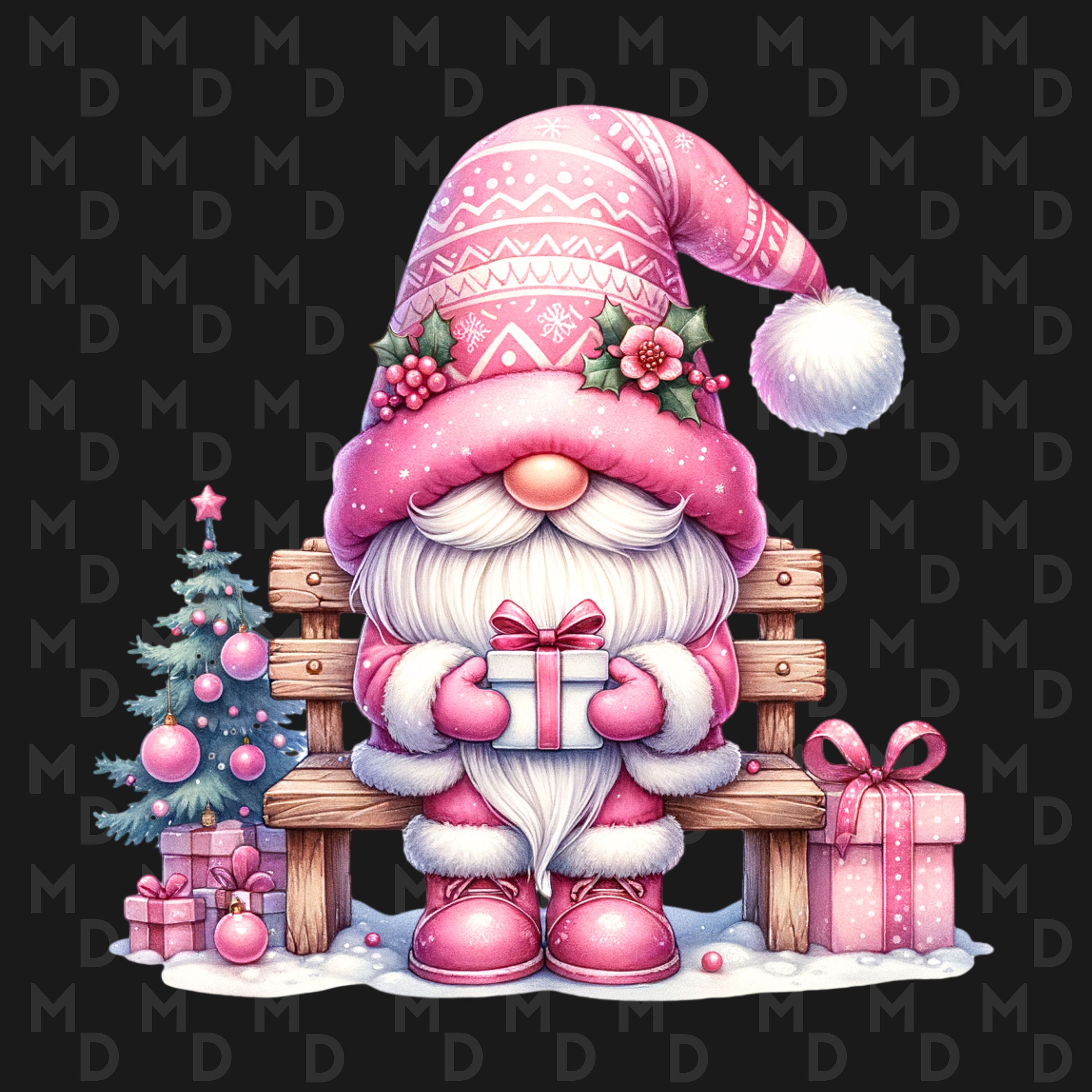 Gnome Pink Christmas PNG, Instant Download, Christmas Clipart - Etsy