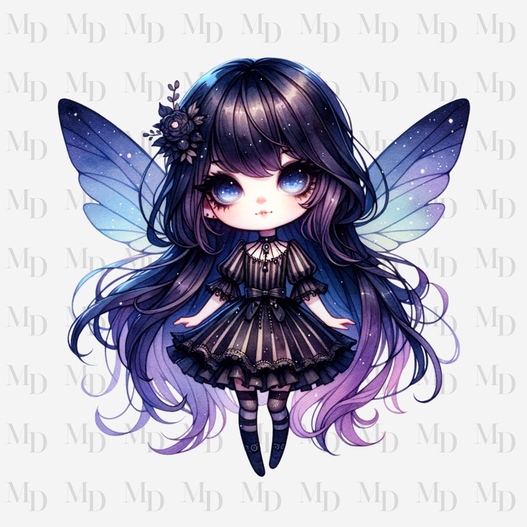 Cute Goth Fairy PNG, Clipart, Instant Download, Fairy Design, Digital ...