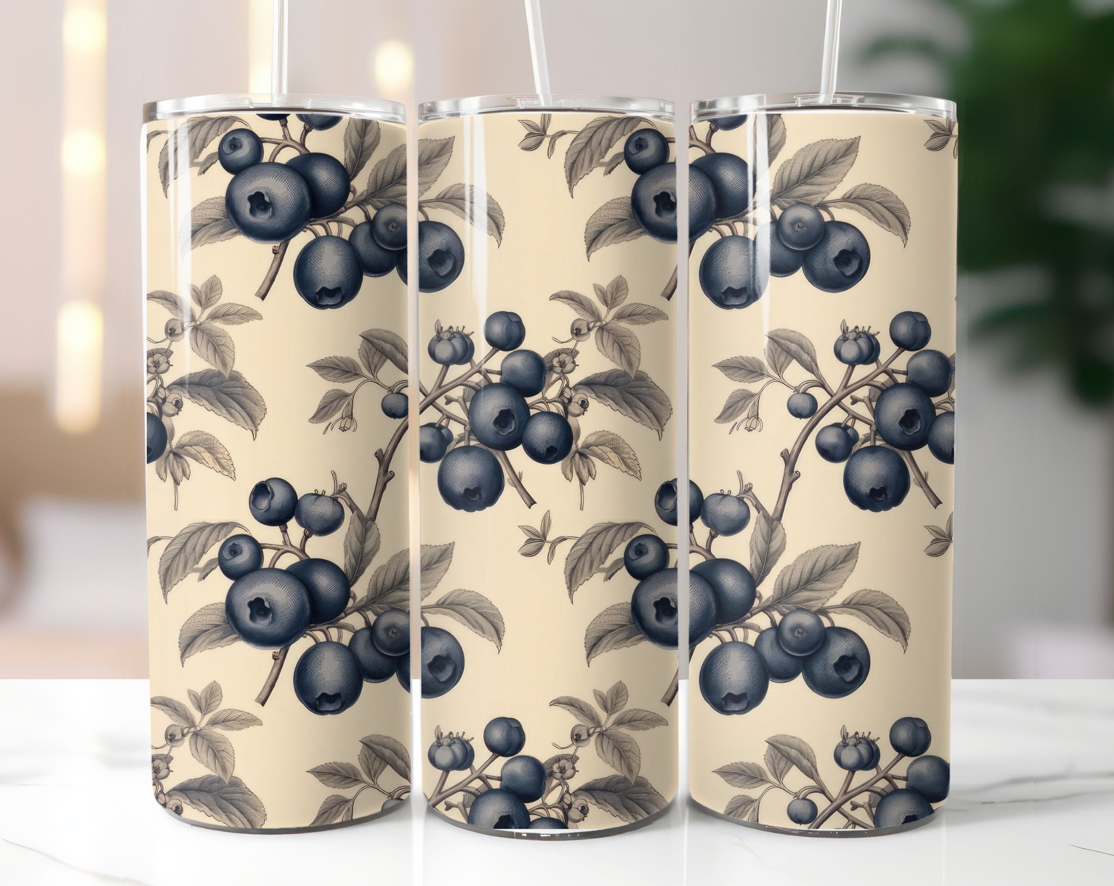 Blueberries Tumbler Wrap PNG, Instant Download, Sublimation, Digital ...