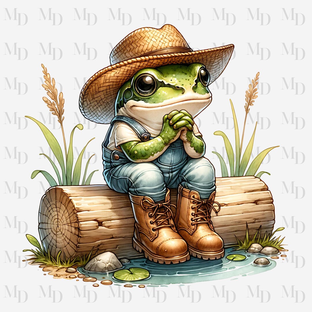 Cute Praying Frog PNG, Frog Clipart Instant Download, Sublimation, Frog ...