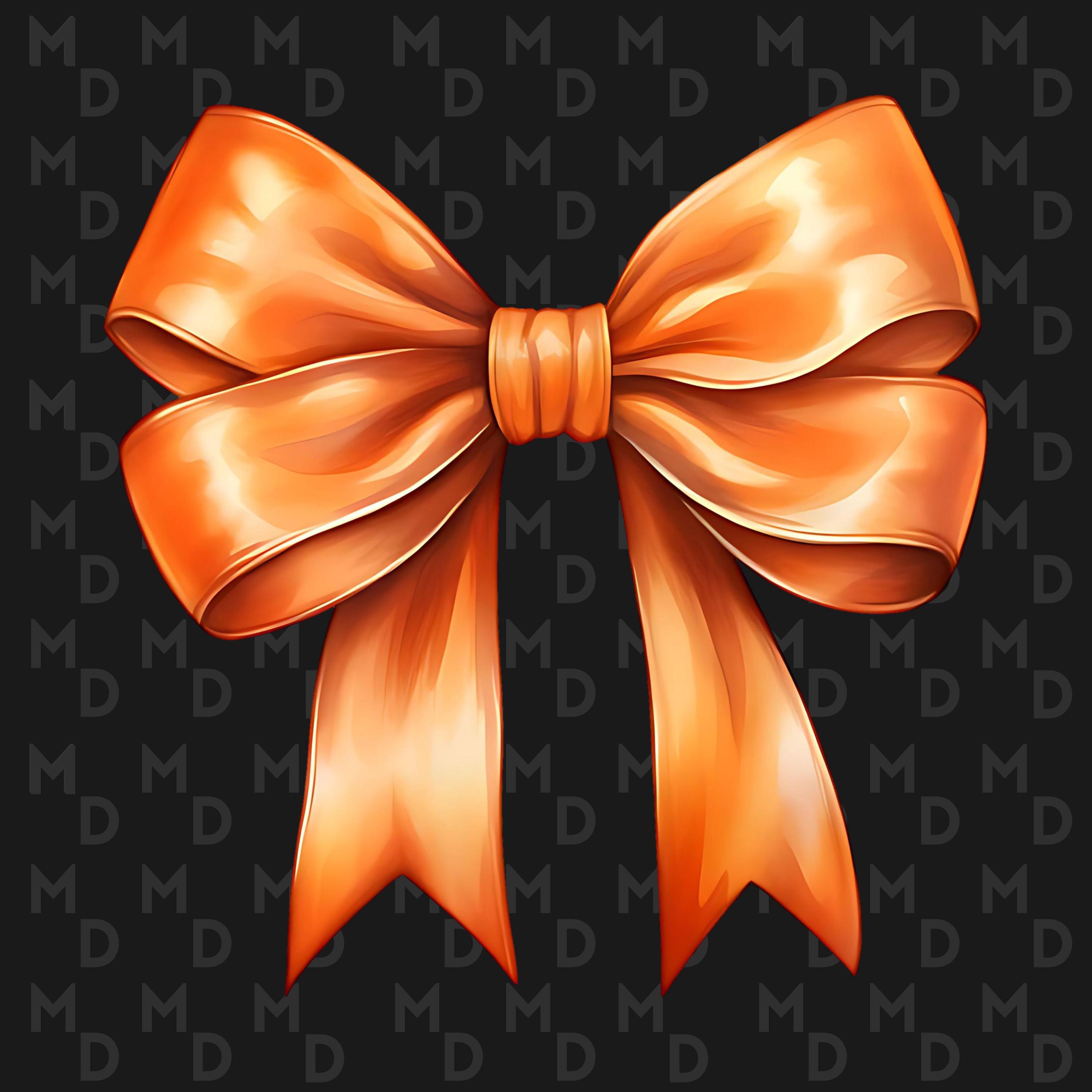 Orange Big Bow PNG, Instant Download, Clipart, Coquette Design ...