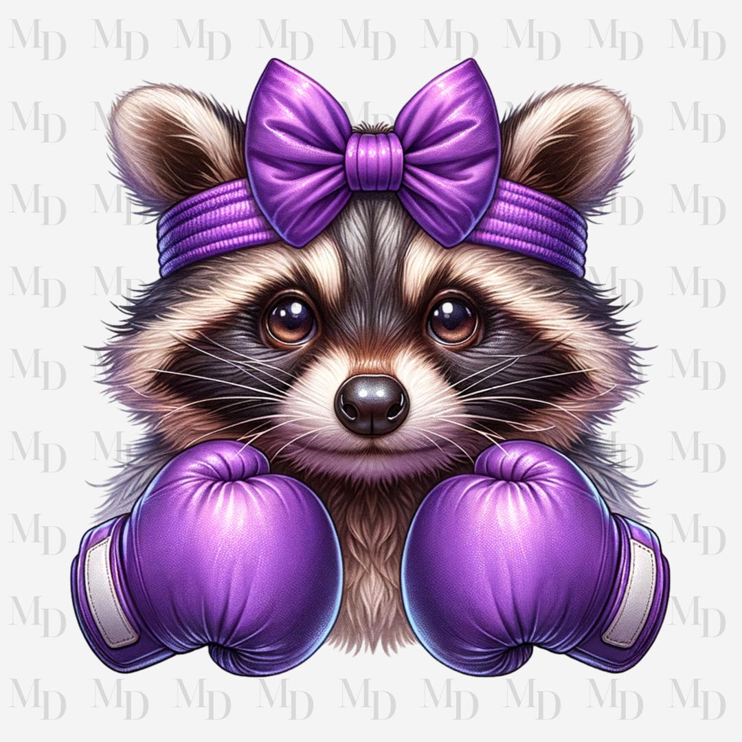 Purple Racoon Fight PNG, Racoon Design, Awareness, Sublimation, Instant ...
