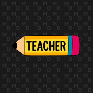 Pencil Teacher PNG, School Teacher Design, Instant Download, Digital ...