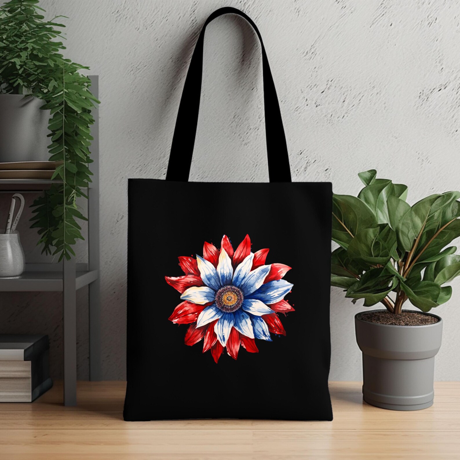 Patriotic Red White Blue Sunflower PNG, Instant Download, Watercolor ...