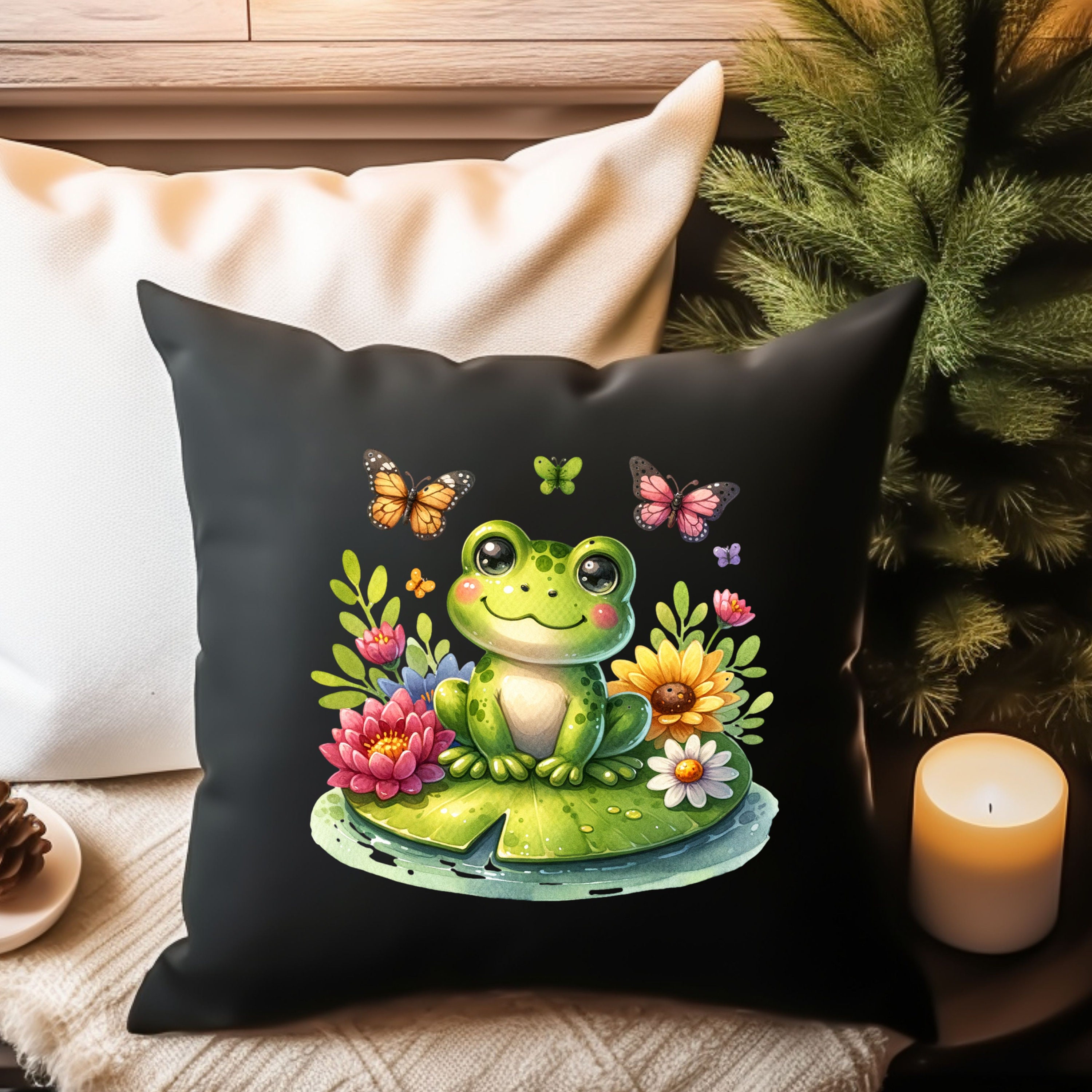 Cute Lily Pad Frog PNG, Clipart, Instant Download, Butterflies, Lily ...