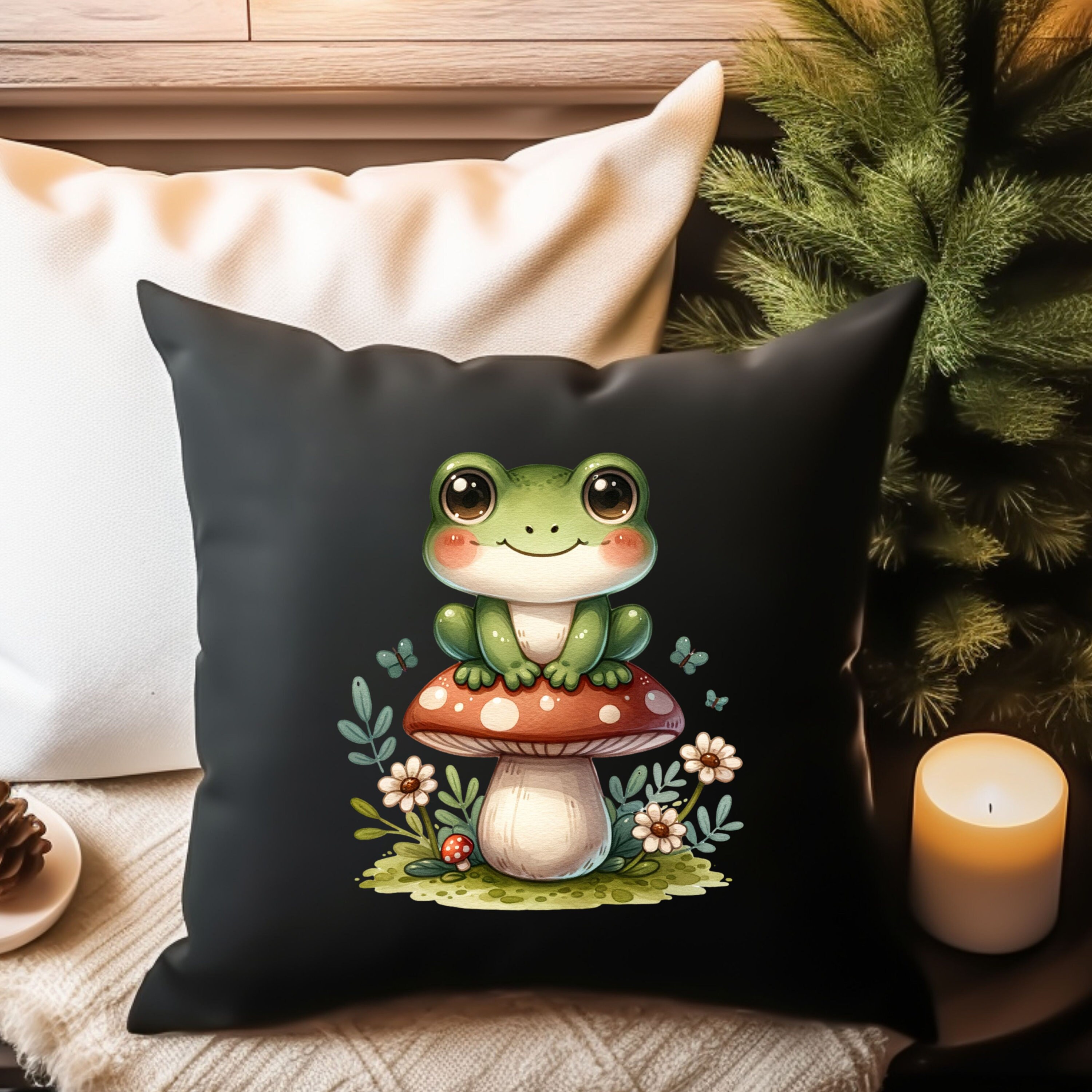 Cute Mushroom Frog PNG, Frog Clipart Instant Download, Digital Download ...