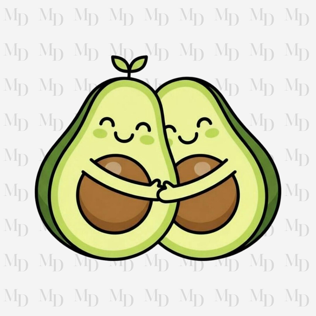 Avocado Love PNG, Two Cute Avocados Hugging Digital Download ...