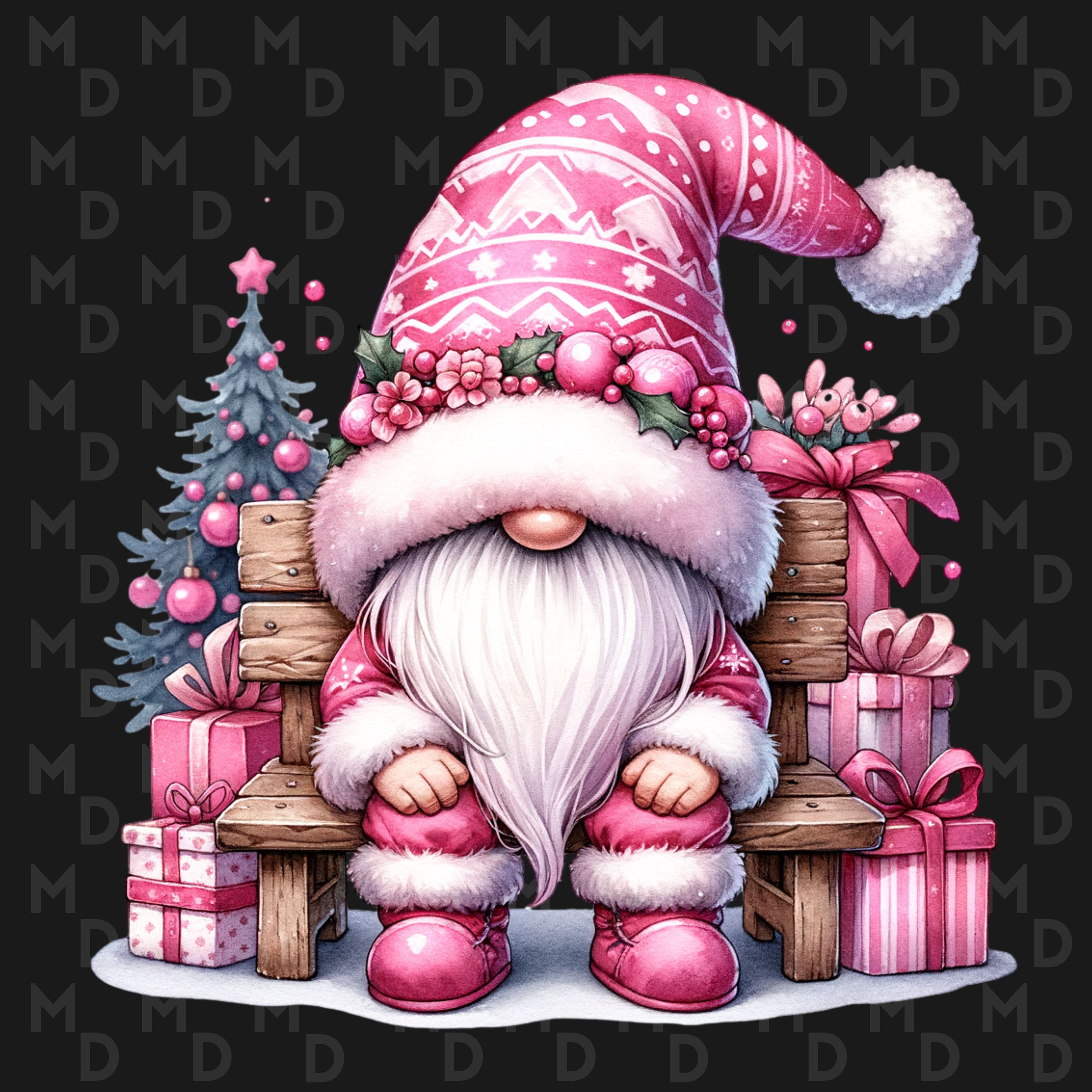 Gnome Pink Christmas PNG, Instant Download, Christmas Clipart - Etsy