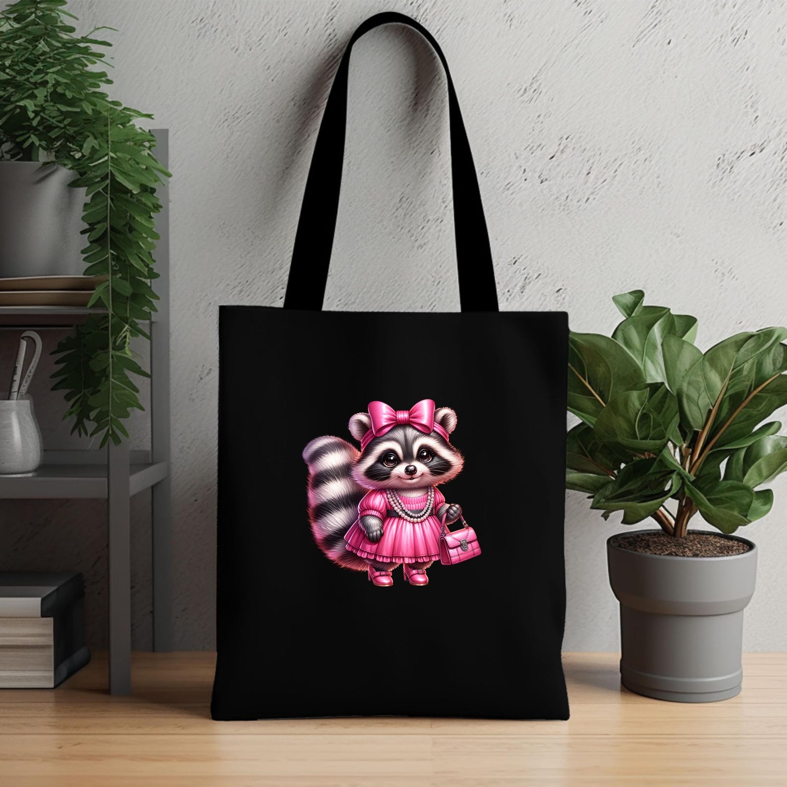Cute Pink Racoon PNG, Instant Download, Digital, Pink Design, Pink ...