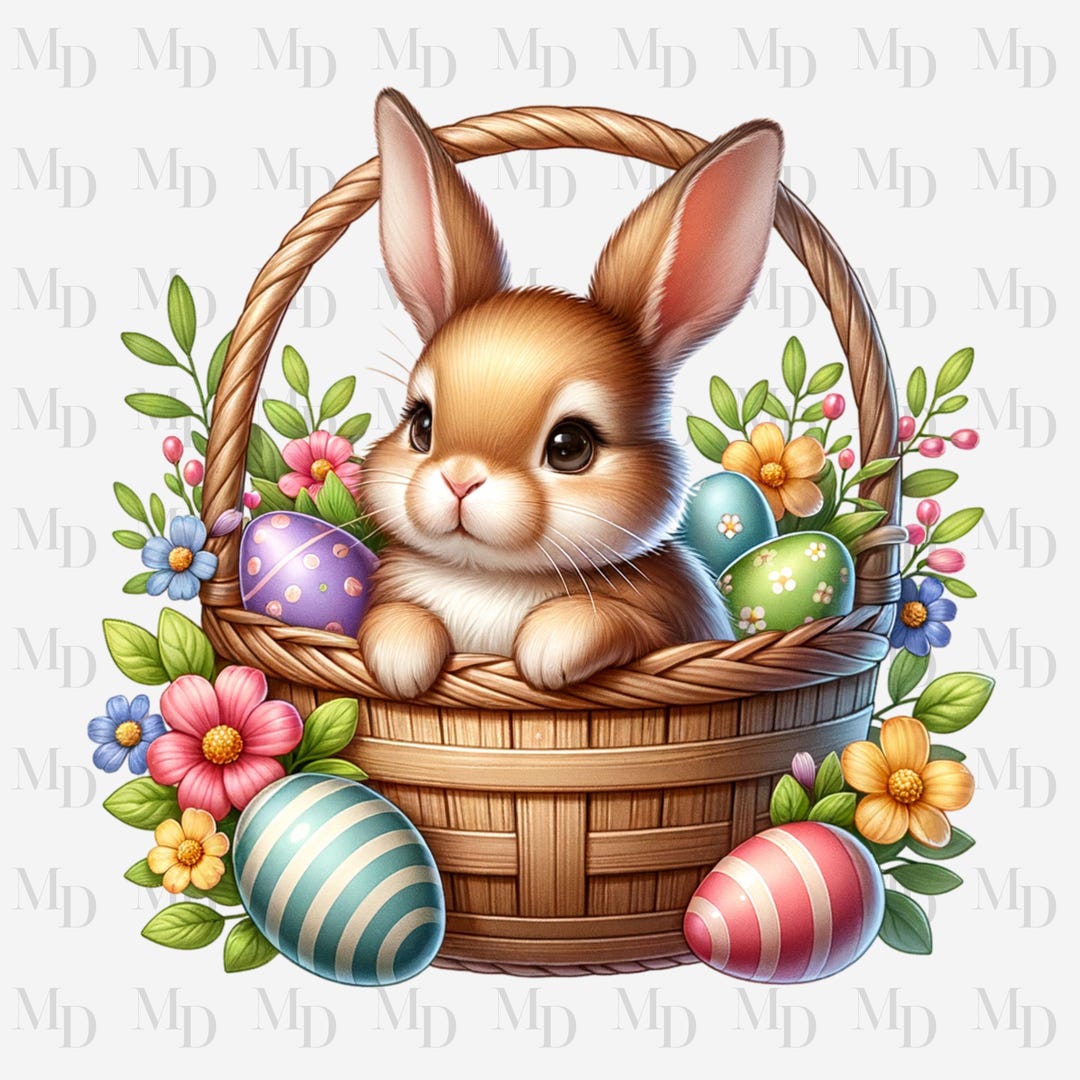 Cute Easter Bunny PNG, Instant Download, Digital, Easter Design, Bunny ...