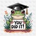 Graduation Frog PNG, Graduate, Frogs, Sublimation, Clipart, Digital ...