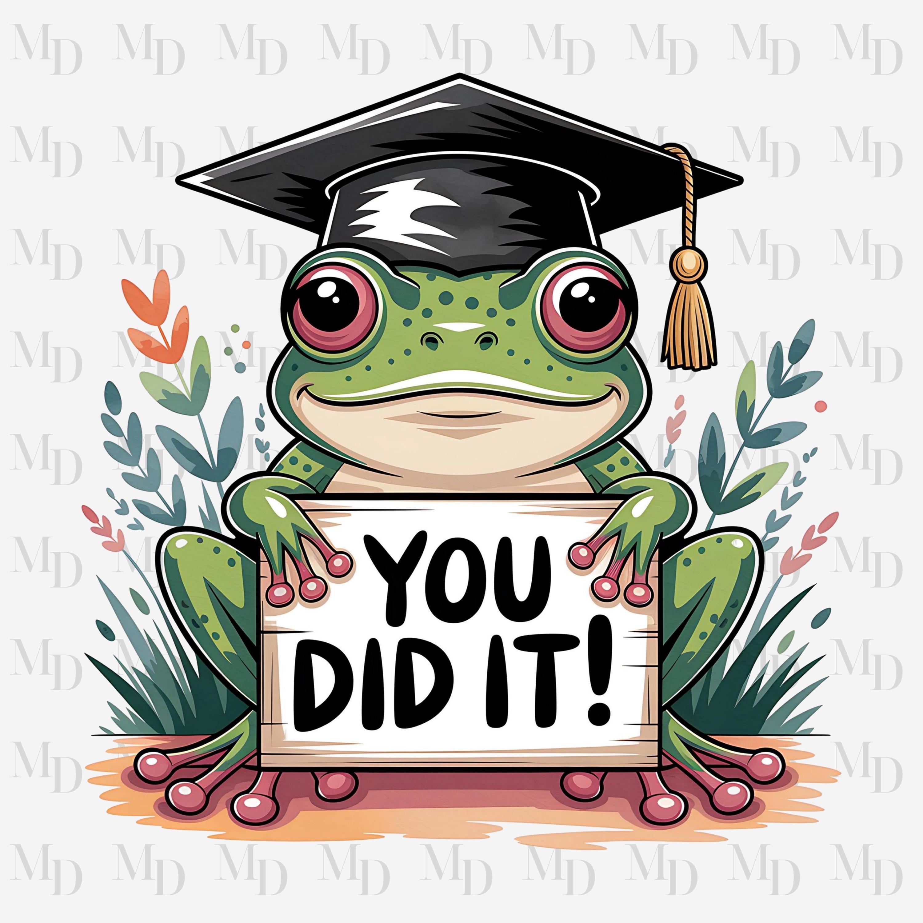 Graduation Frog PNG, Graduate, Frogs, Sublimation, Clipart, Digital ...