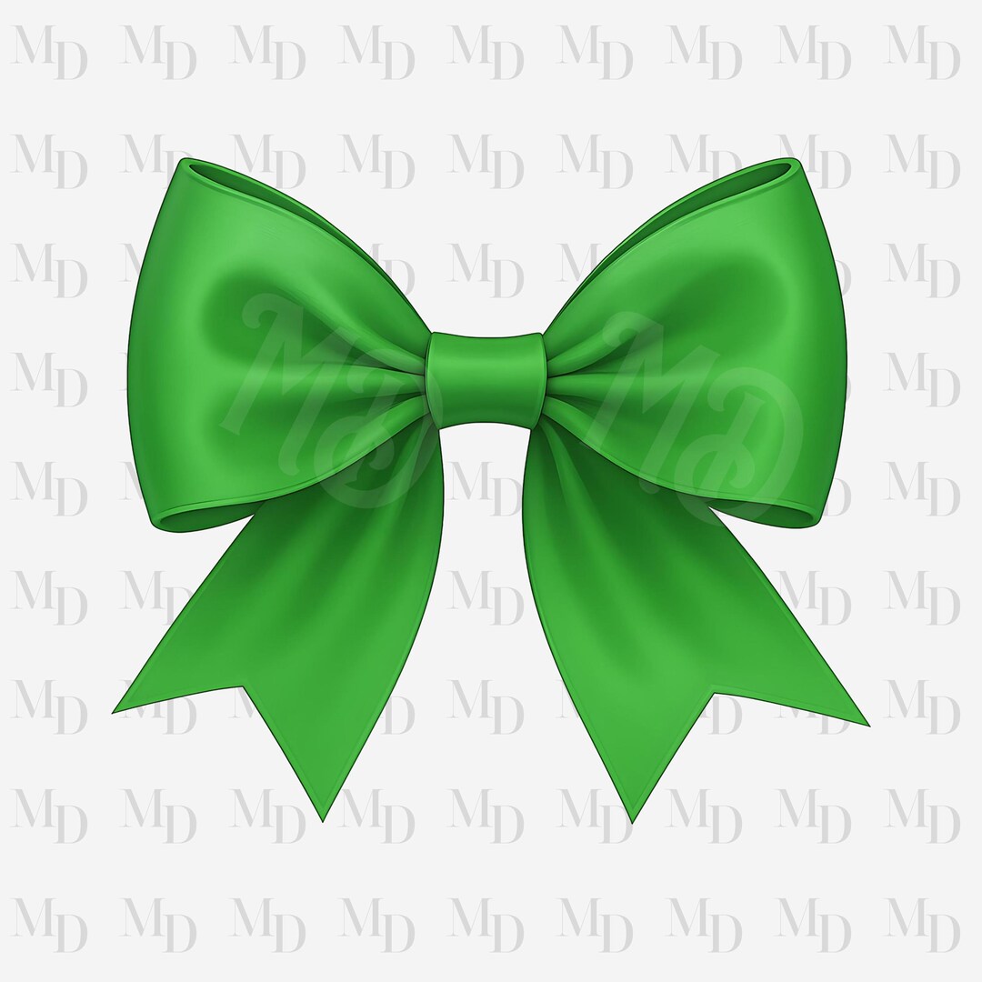 Green Big Bow PNG, Instant Download, Clipart, Coquette Design ...