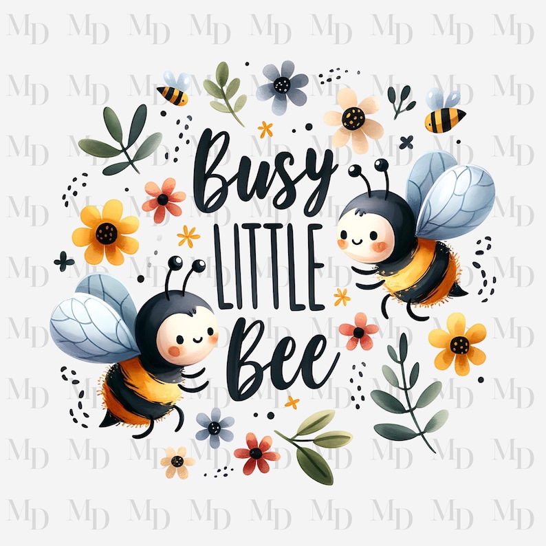 Busy Little Bee PNG, Bee Clipart, Instant Download, Digital Download ...