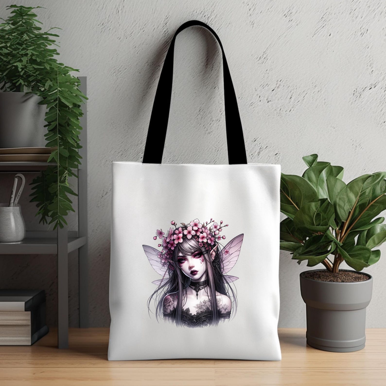 Cherry Blossom Goth Fairy PNG, Clipart, Instant Download, Fairy Design ...