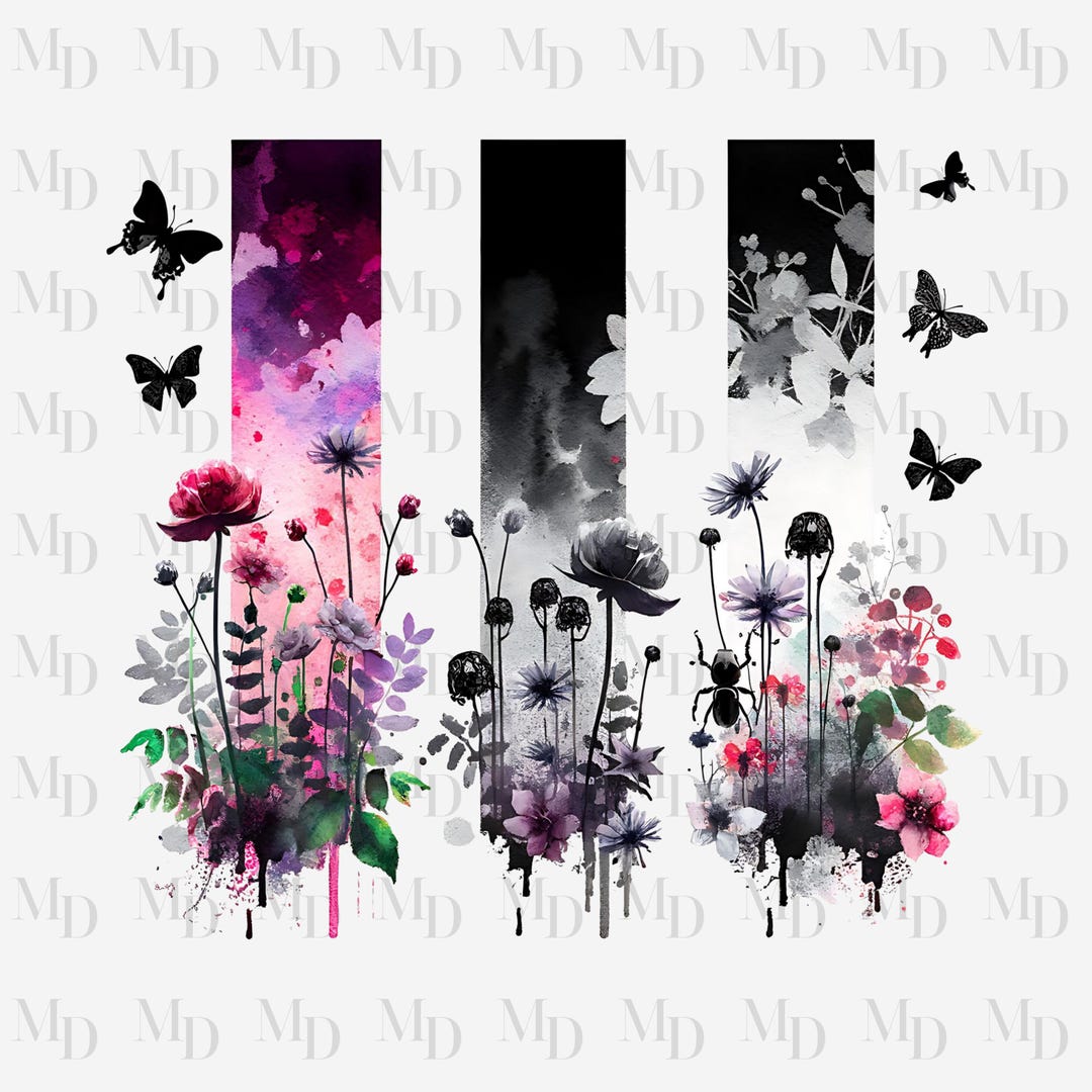 Floral Goth Flowers Brushstroke PNG, Spider, Clipart, Instant Download ...