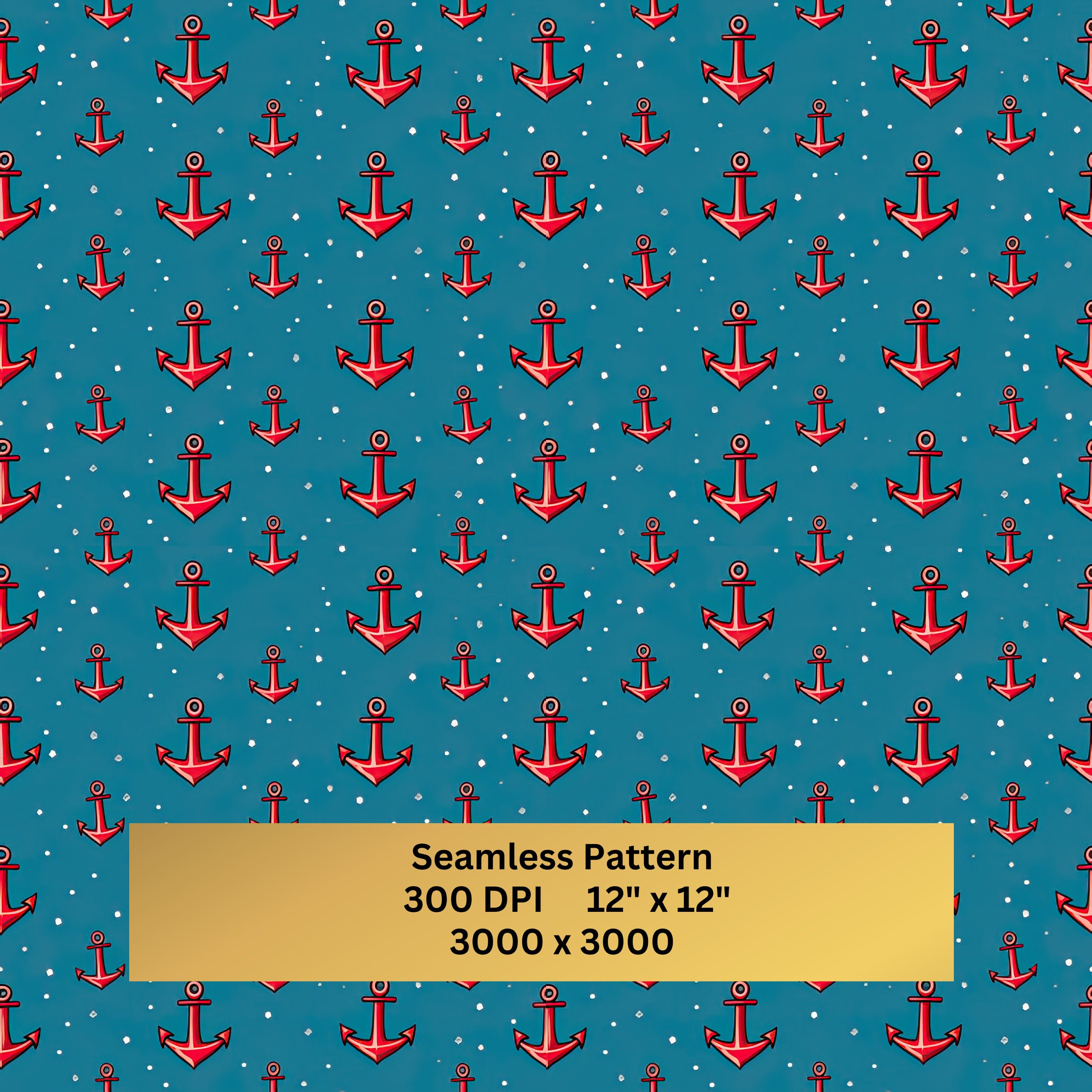 Boat Anchor Seamless Pattern PNG, Instant Download, Anchor Pattern, 300 ...