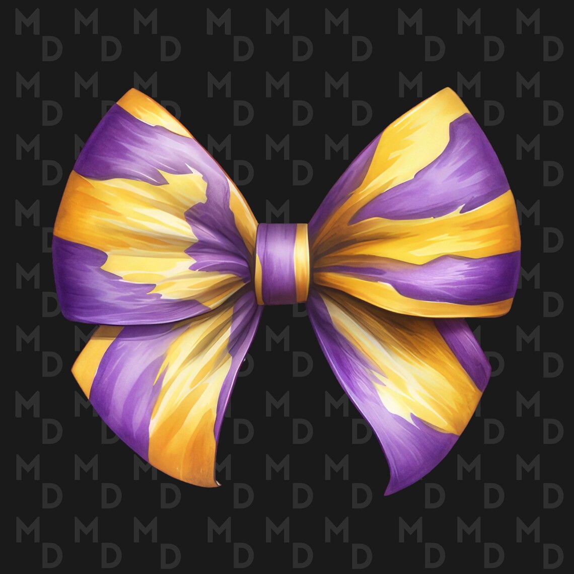 Purple and Yellow Tiger Stripe Bow PNG, Instant Download, School ...