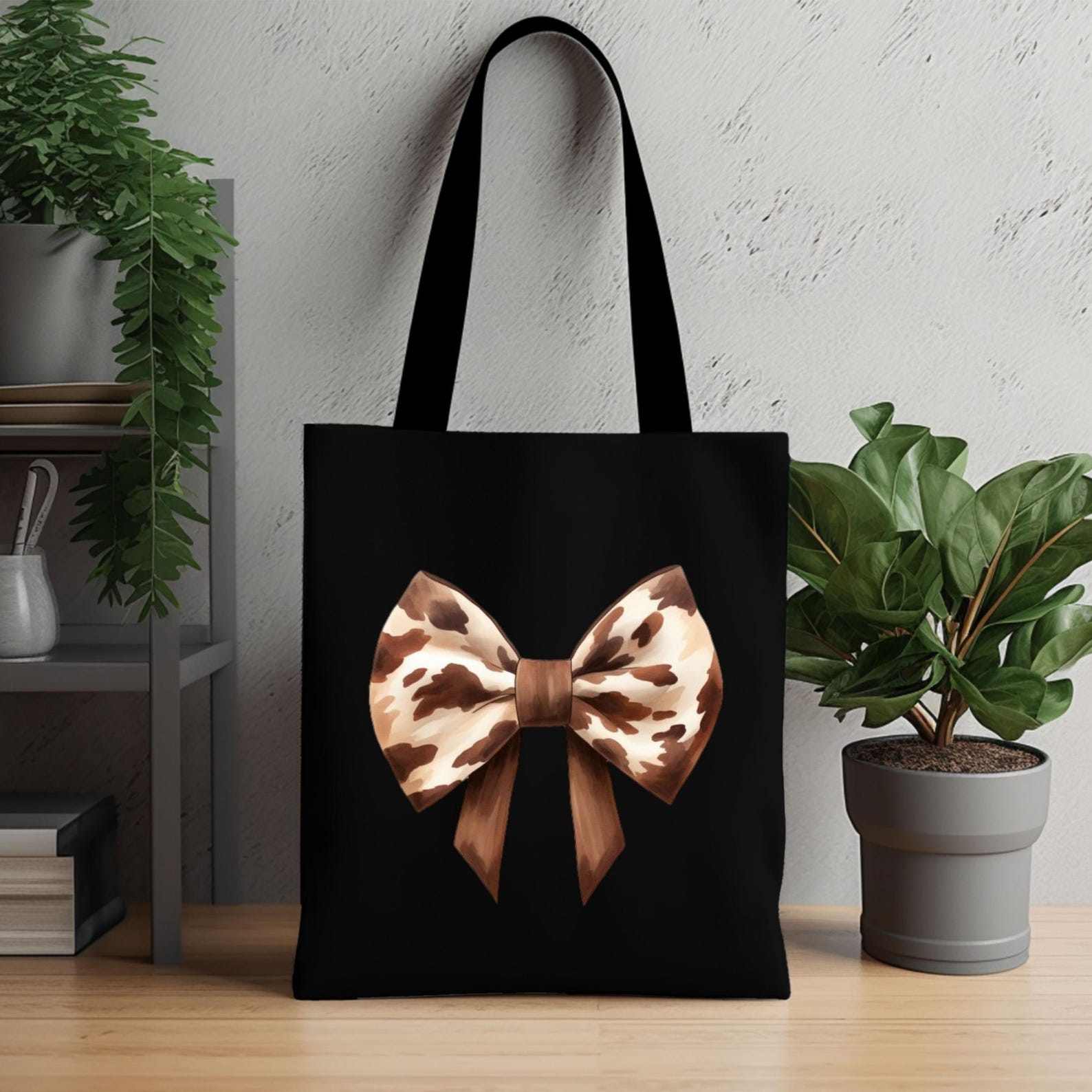 Brown and Cream Cow Print Big Bow PNG, Sublimation, Digital Download ...