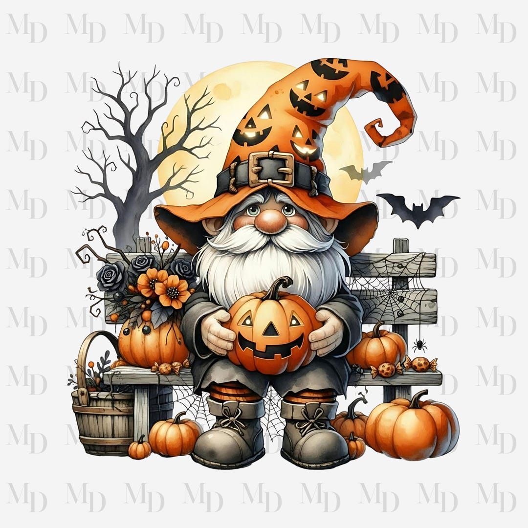 Gnome Halloween PNG, Instant Download, Holiday Clipart, Halloween ...