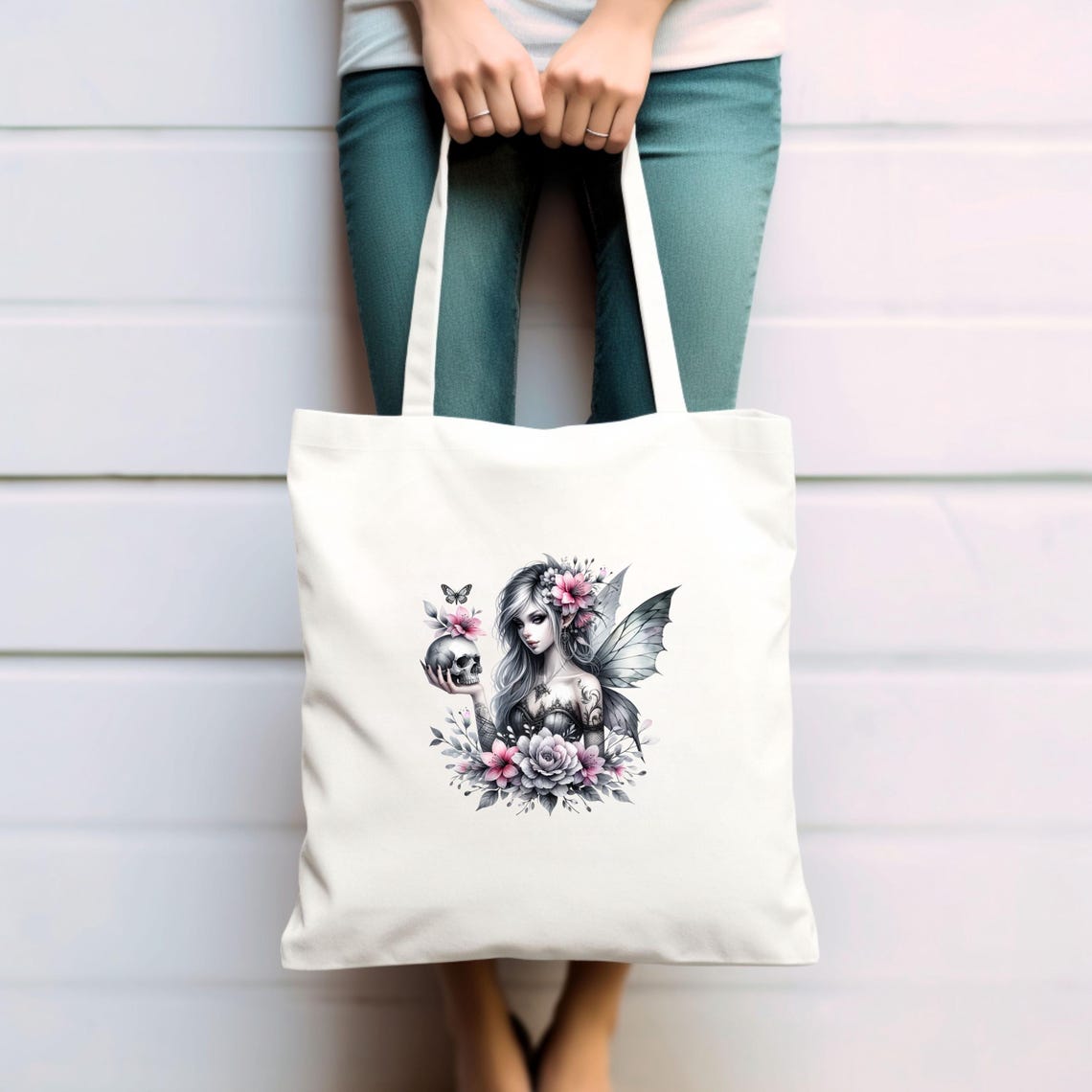 Floral Goth Skull Fairy PNG, Clipart, Instant Download, Fairy Design ...