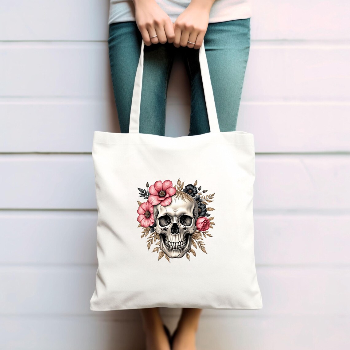 Pink and Black Floral Skull PNG, Clipart, Instant Download, Skull ...