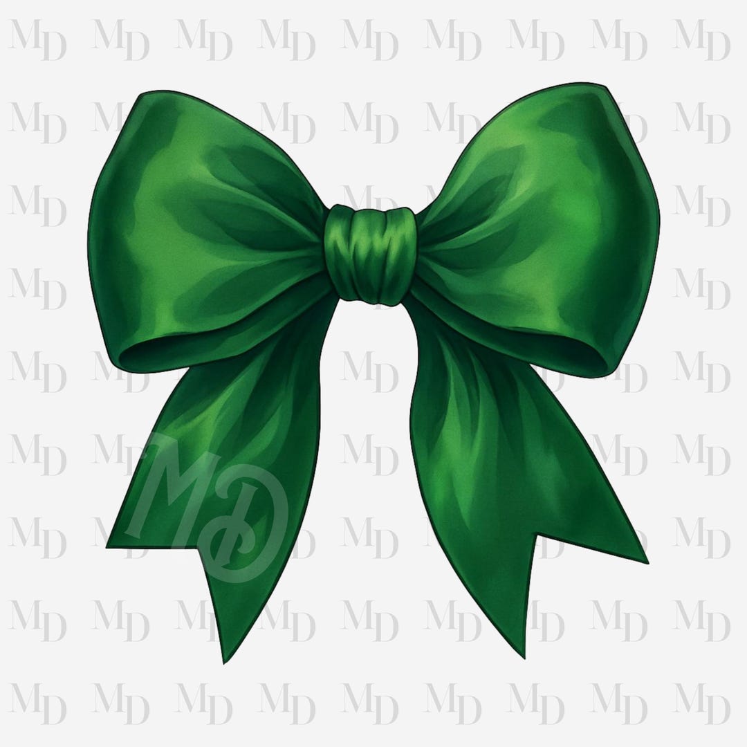 Green Big Bow PNG, Instant Download, Clipart, Coquette Design ...