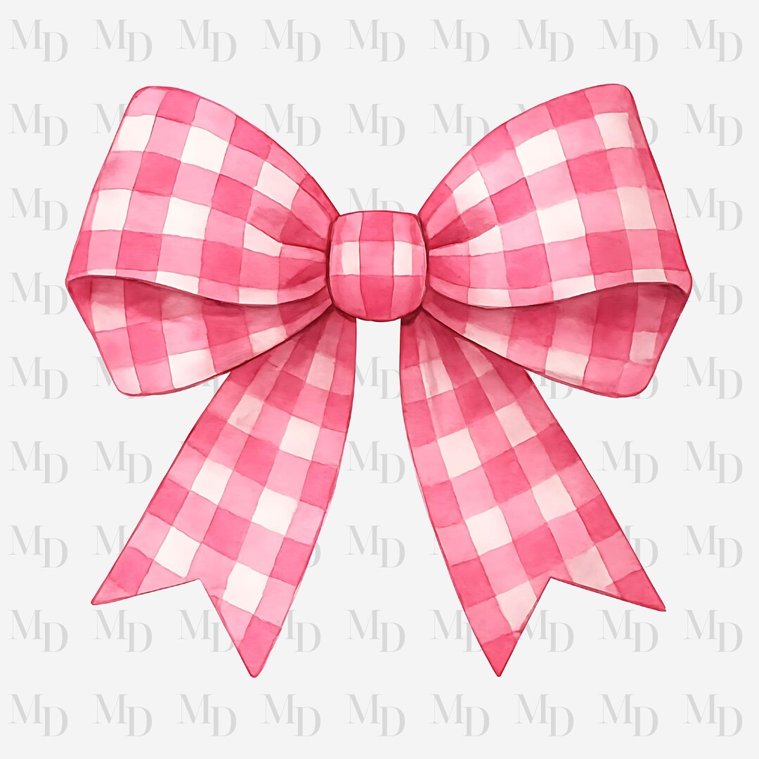Pink Checkered Bow PNG, Sublimation, Digital Download, Instant Download ...