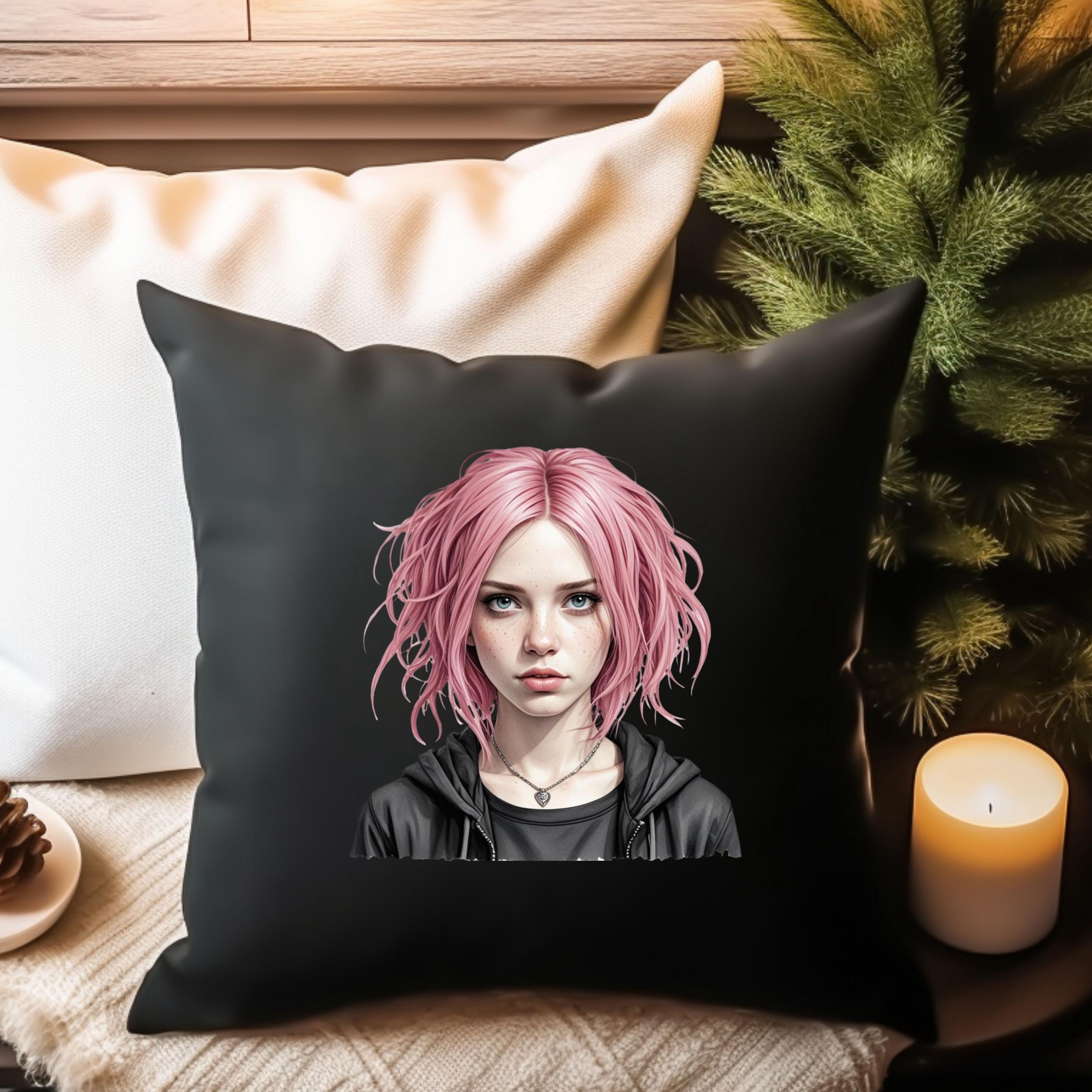 Pink Hair Goth Girl PNG Design, Digital Download, Clipart, Instant ...