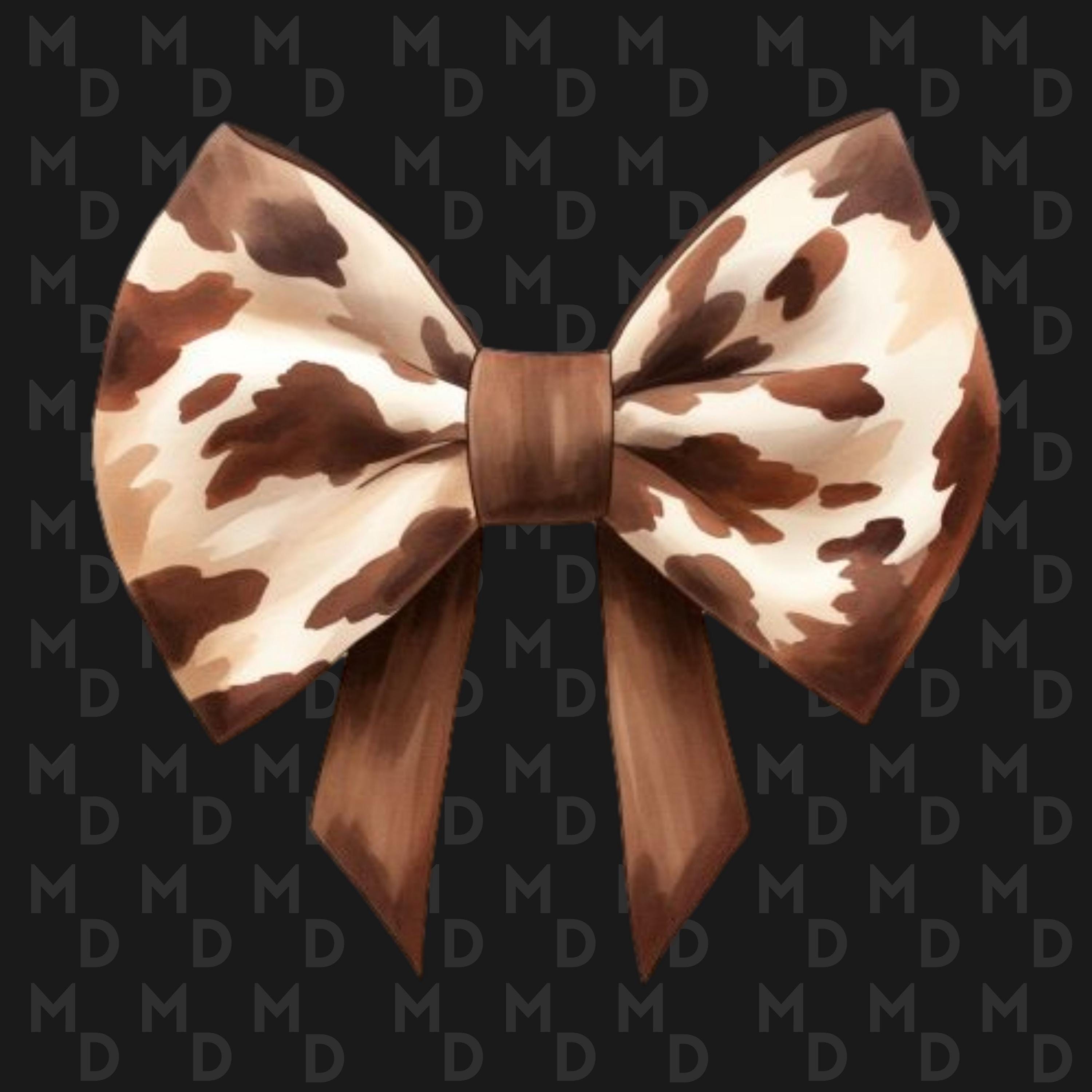 Brown and Cream Cow Print Big Bow PNG, Sublimation, Digital Download ...