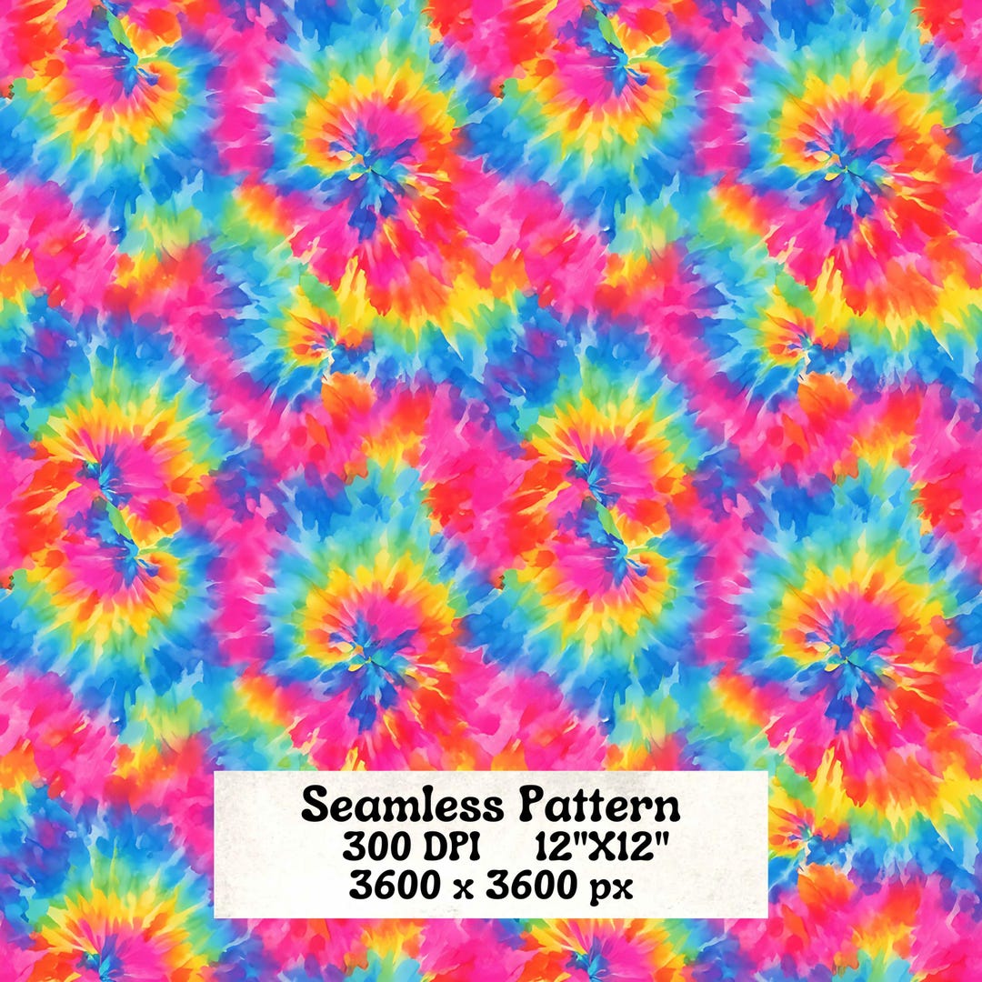 Colorful Tie Dye Seamless Pattern, PNG, Digital Download, Tie Dye ...