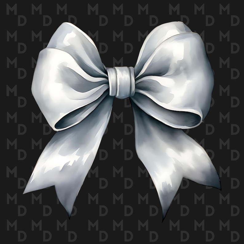 Light Grey Bow PNG, Sublimation, Digital Download, Instant Download ...