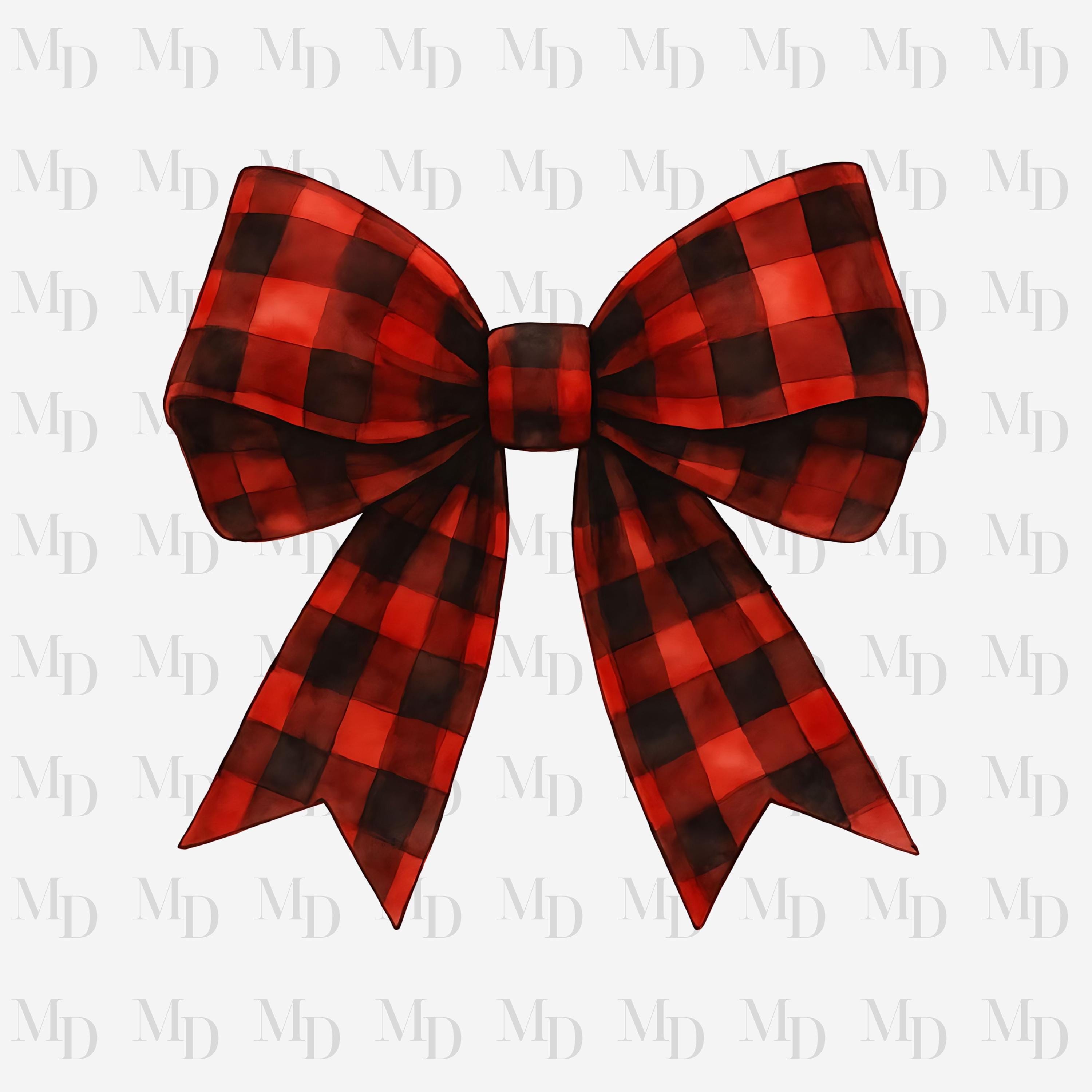 Black and Red Checkered Bow PNG, Sublimation, Digital Download, Instant ...
