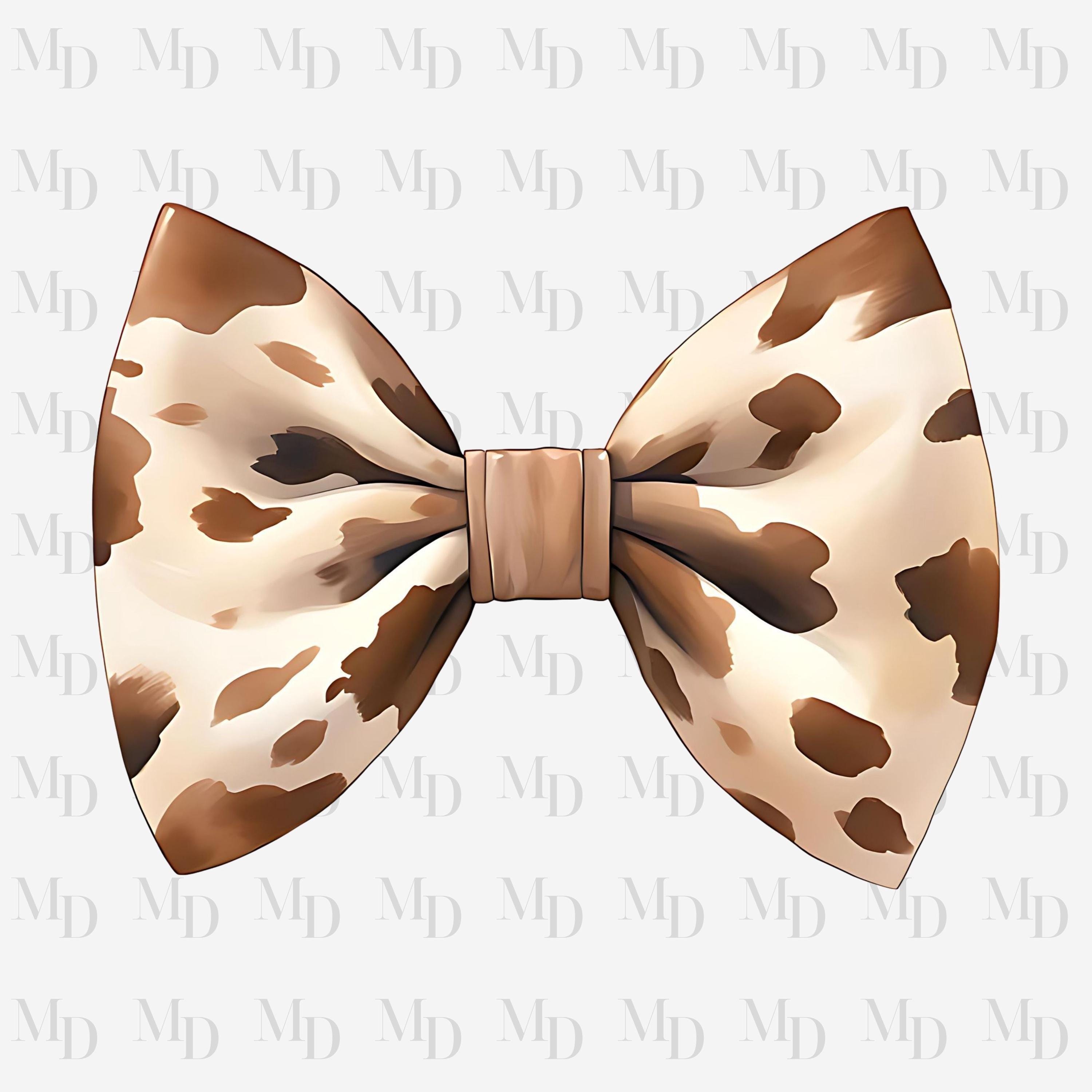 Brown and Cream Cow Print Big Bow PNG, Sublimation, Digital Download ...