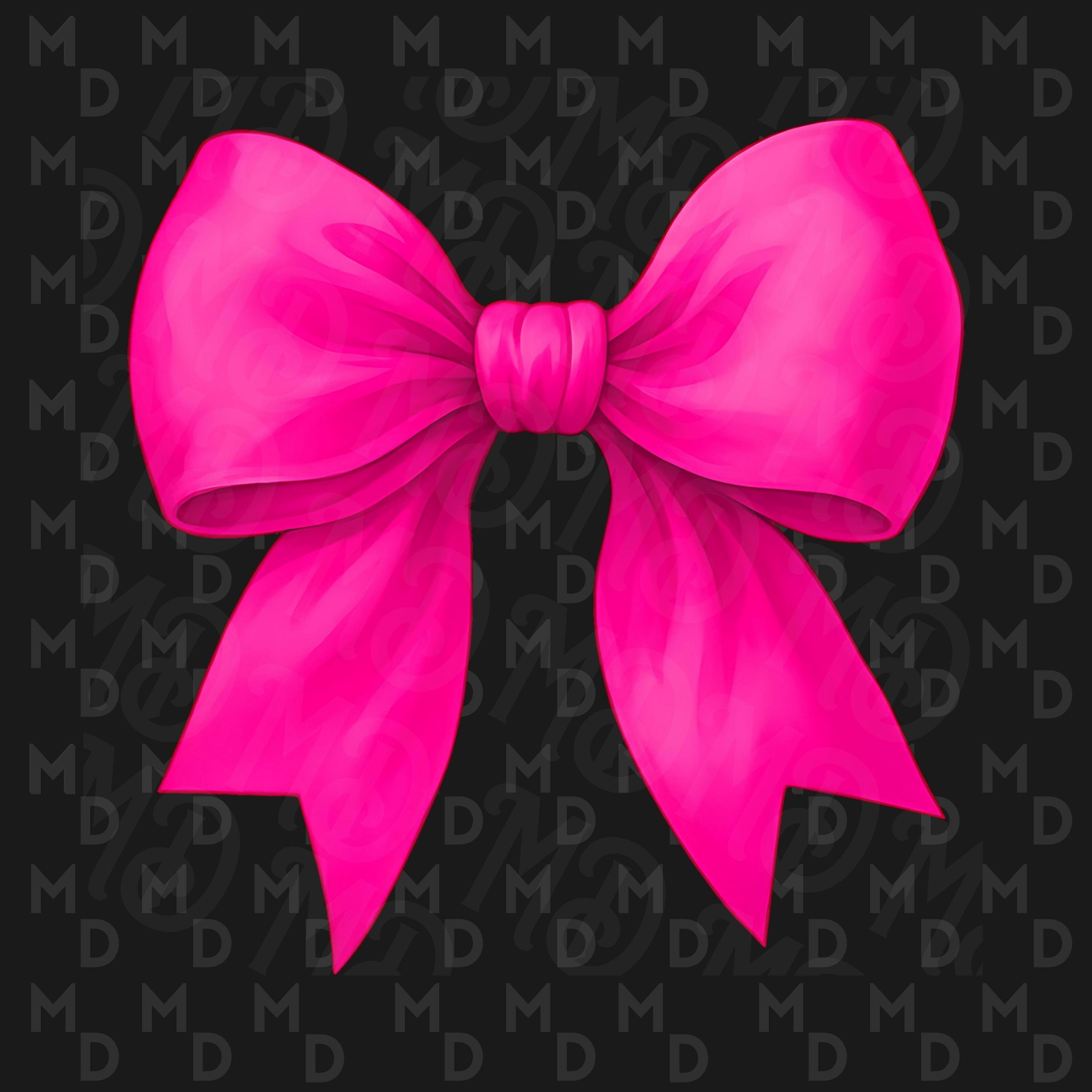 Deep Hot Pink Big Bow PNG, Instant Download, Clipart, Coquette Design ...