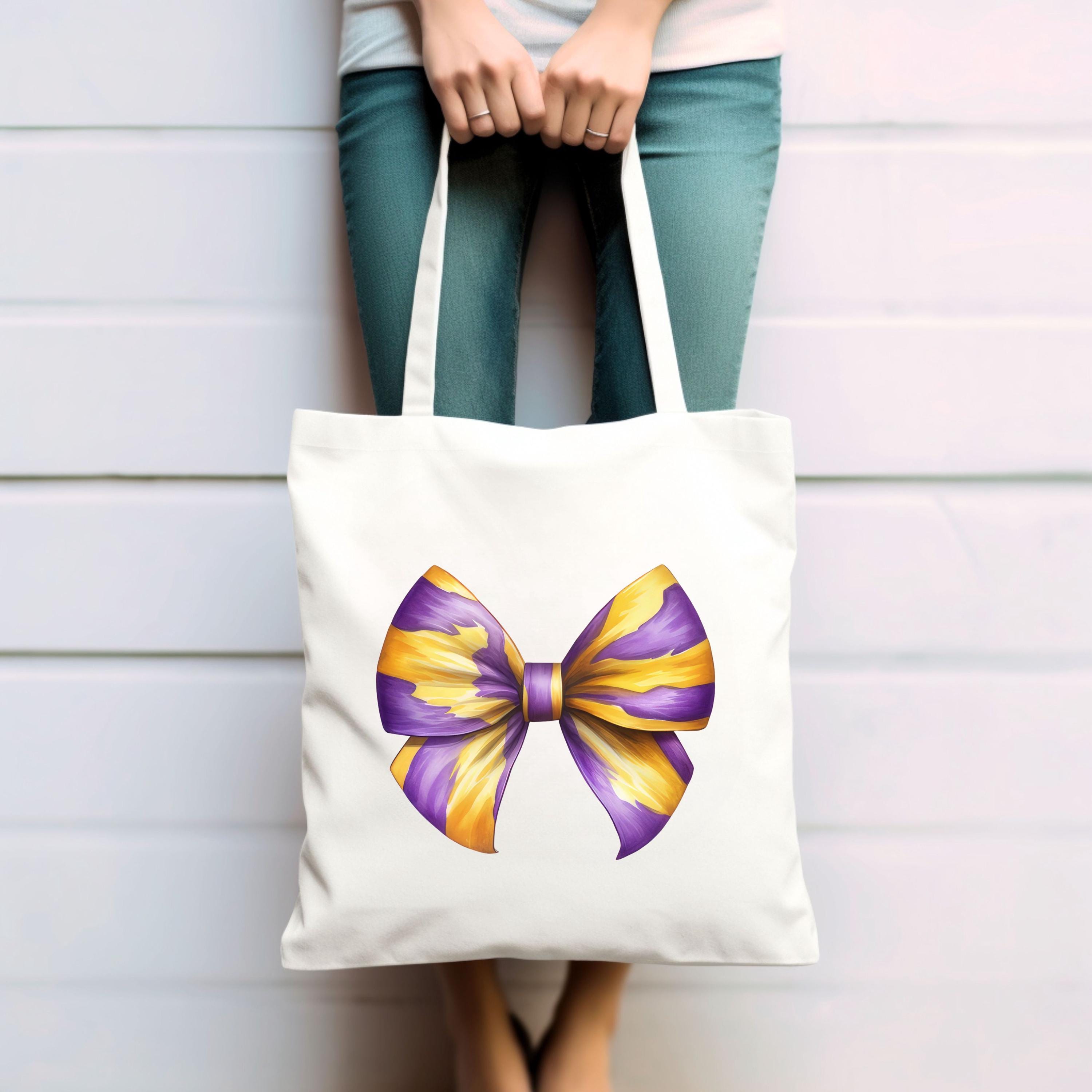 Purple and Yellow Tiger Stripe Bow PNG, Instant Download, School ...