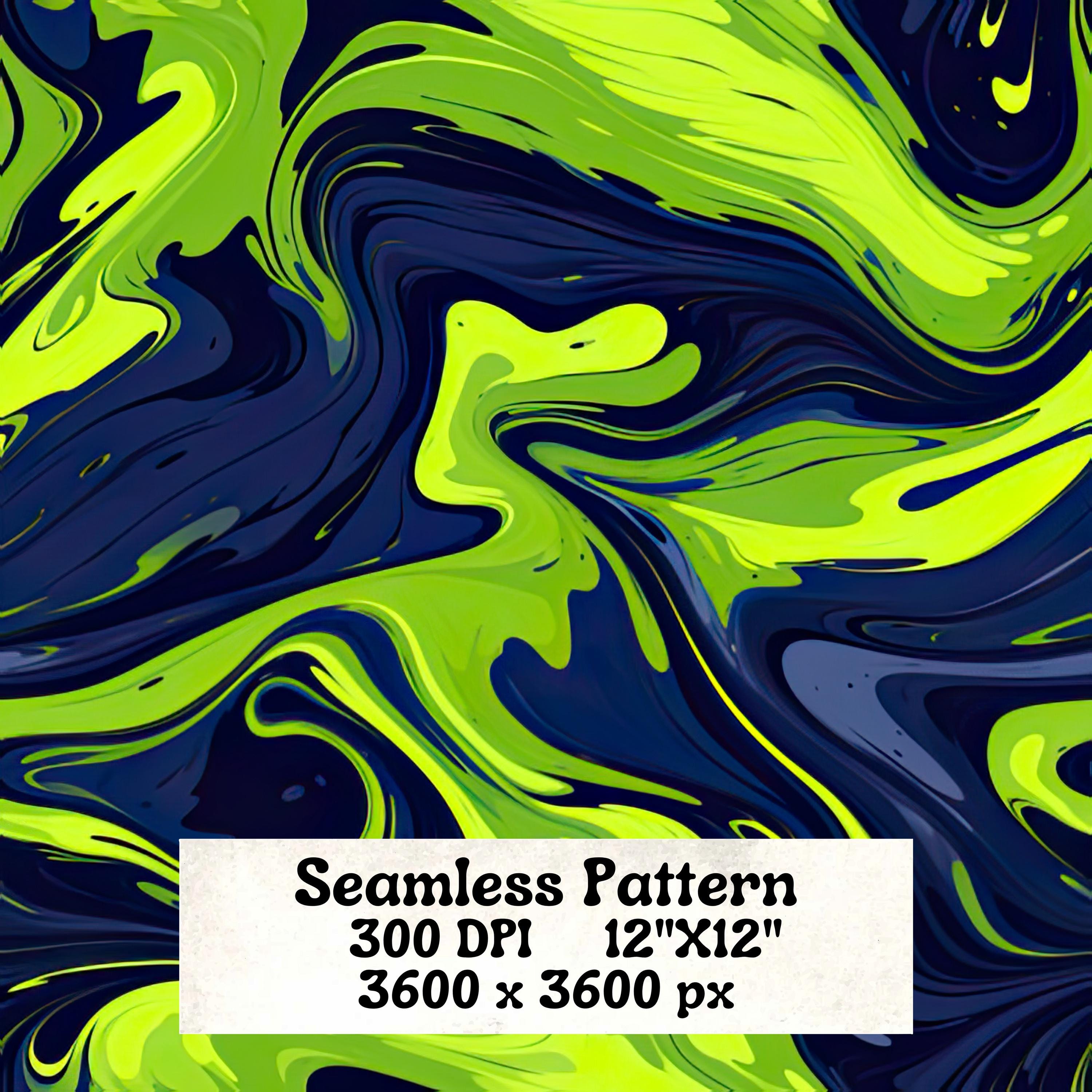 Navy and Lime Green Marble Seamless Pattern , PNG, Instant Download ...