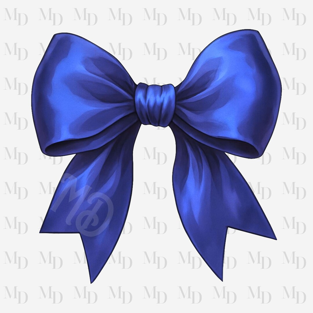 Sapphire Blue Big Bow PNG, Instant Download, Clipart, Coquette Design ...