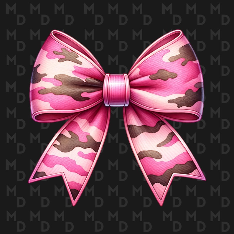 Pink Camouflage Bow PNG, Instant Download, Clipart, Camo Bow ...