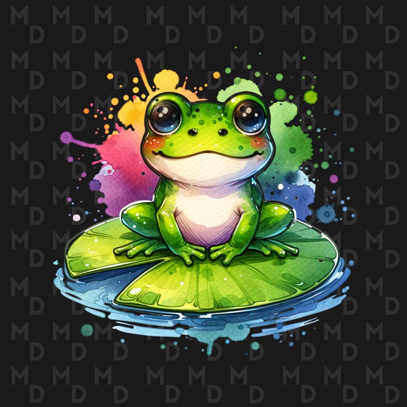 Cute Lily Pad Frog PNG, Instant Download, Sublimation, Digital Download ...