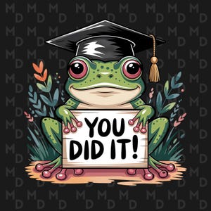 Graduation Frog PNG, Graduate, Frogs, Sublimation, Clipart, Digital ...