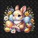 Cute Easter Bunny PNG, Instant Download, Digital, Easter Design, Bunny ...